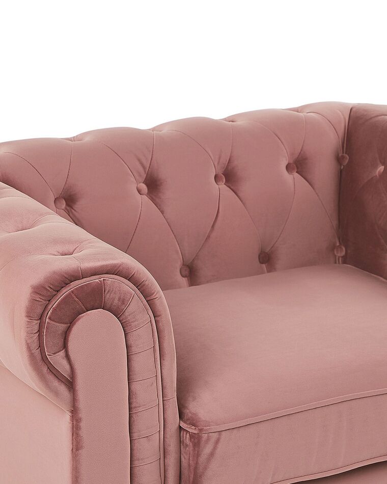 Sillón de terciopelo rosa CHESTERFIELD | Beliani.es