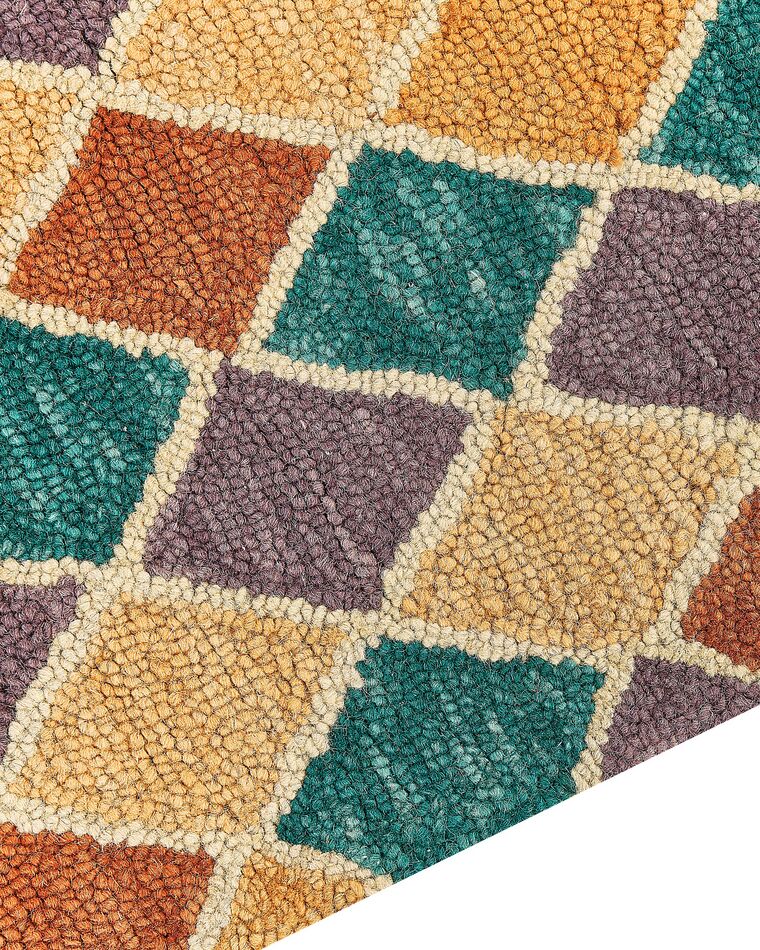 Wool Area Rug 200 x 200 cm Multicolour KESKIN | Beliani.co.uk