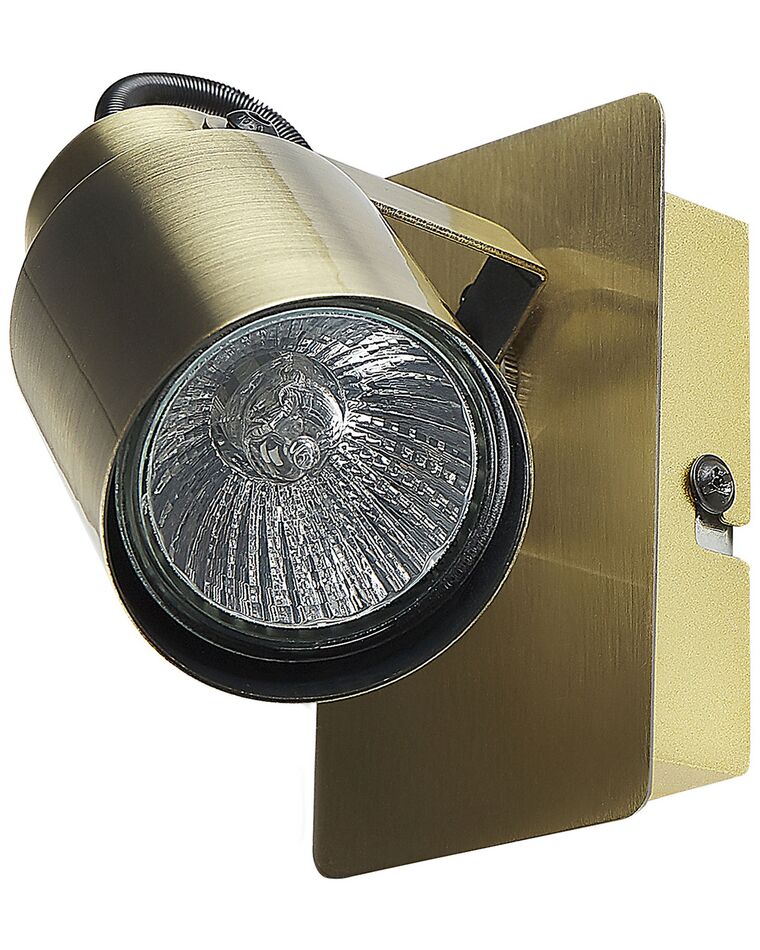 Set of 2 Metal Spotlight Lamps Brass BONTE | Beliani.co.uk