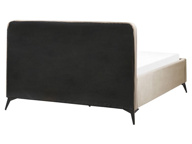 Seng 160 x 200 cm velour beige grå VALOGNES | Beliani.dk