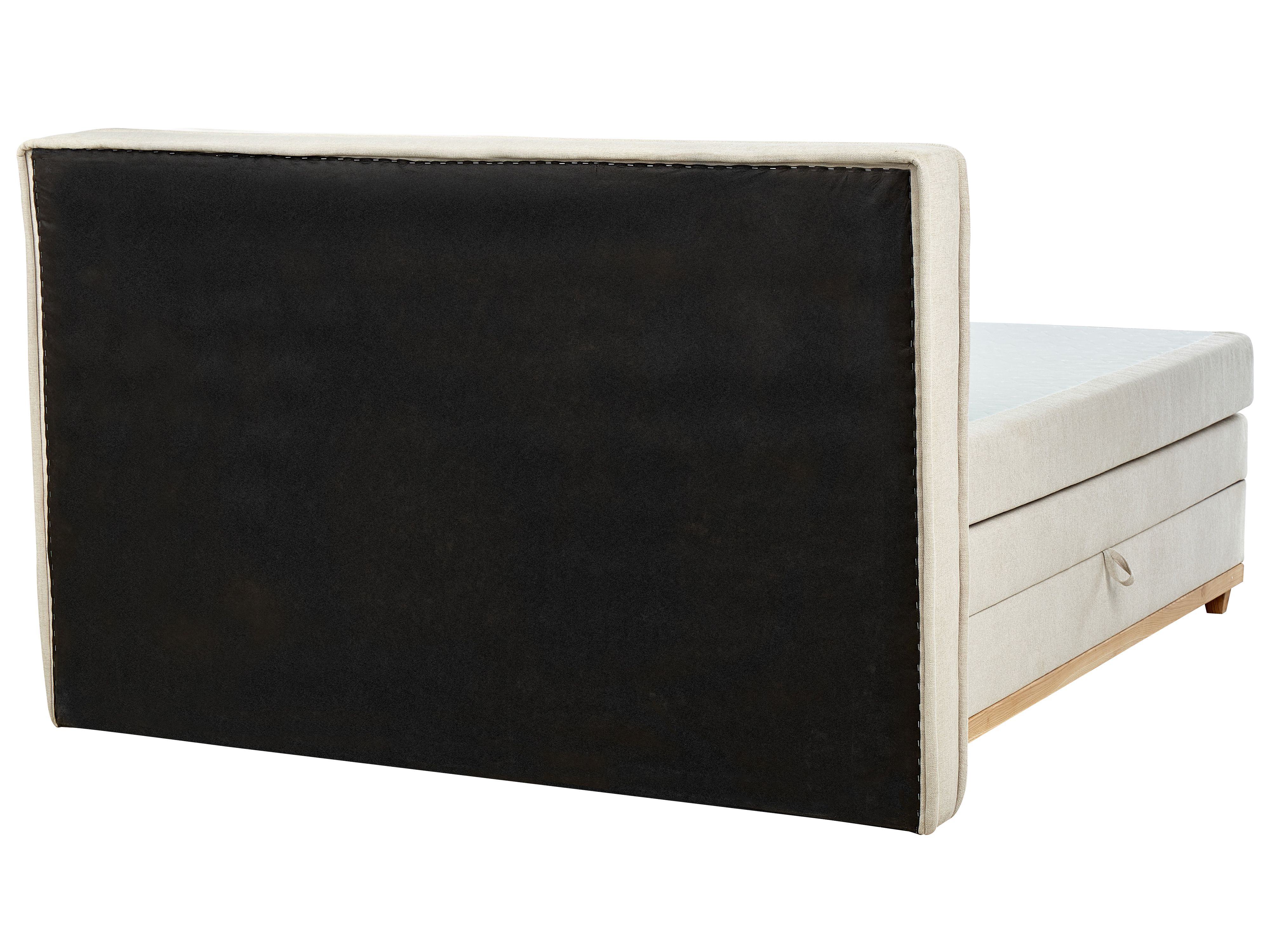 Dobbeltseng med opbevaring beige 180 x 200 cm DYNASTY | Beliani.dk