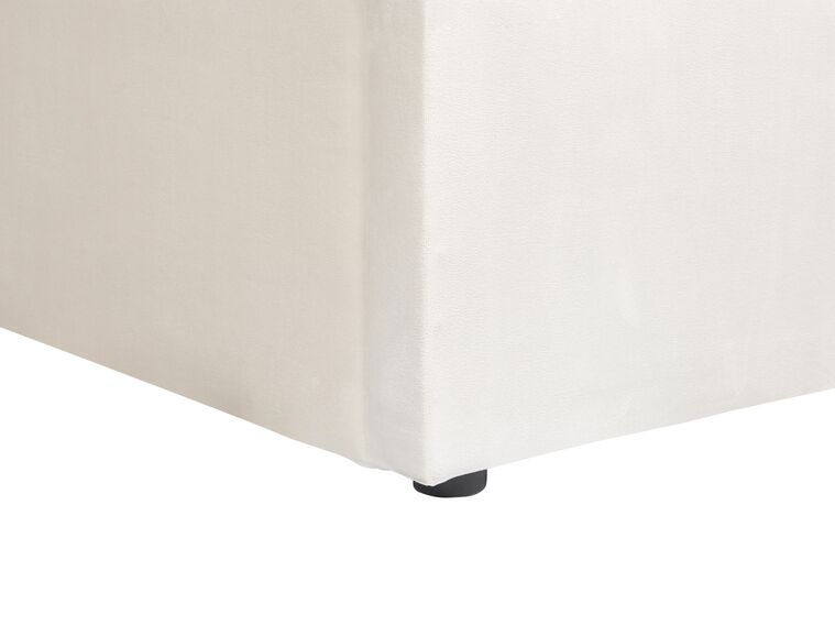 Dobbeltseng med oppbevaring fløyel 180 x 200 cm off-white LUBBON ...