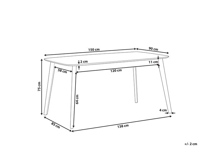 Dining Table 150 x 90 cm Dark Wood MADOX | Beliani.co.uk