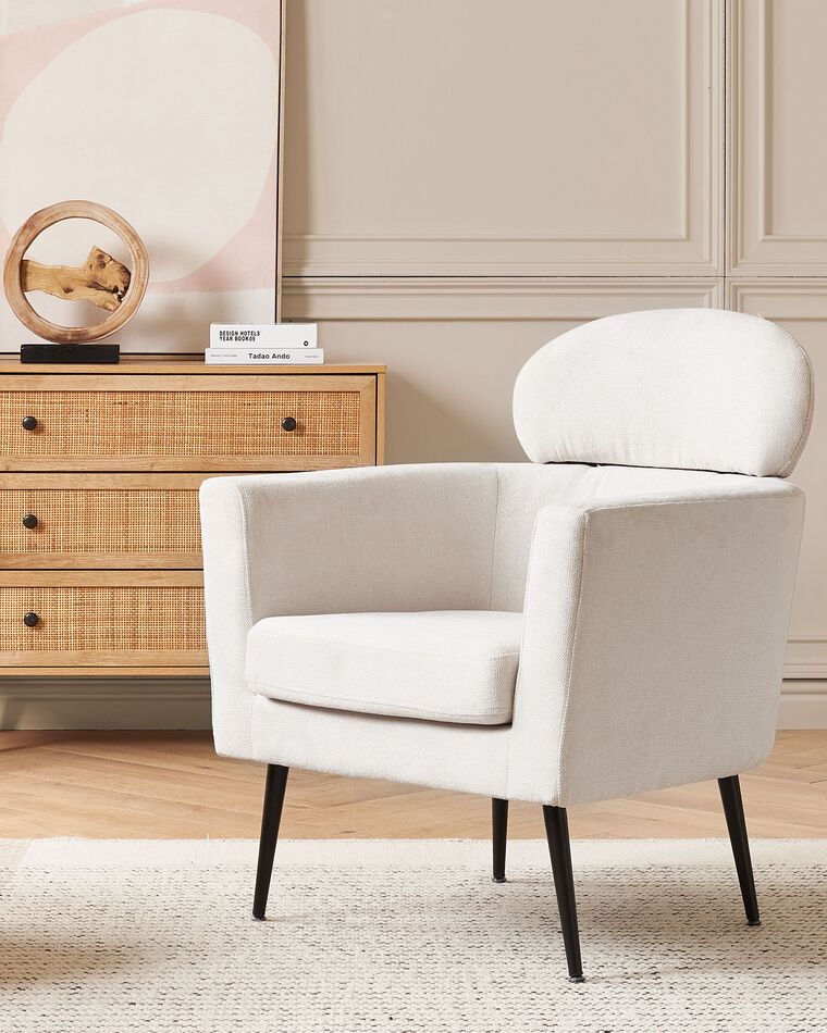 Fabric Armchair White SOBY | Beliani.co.uk