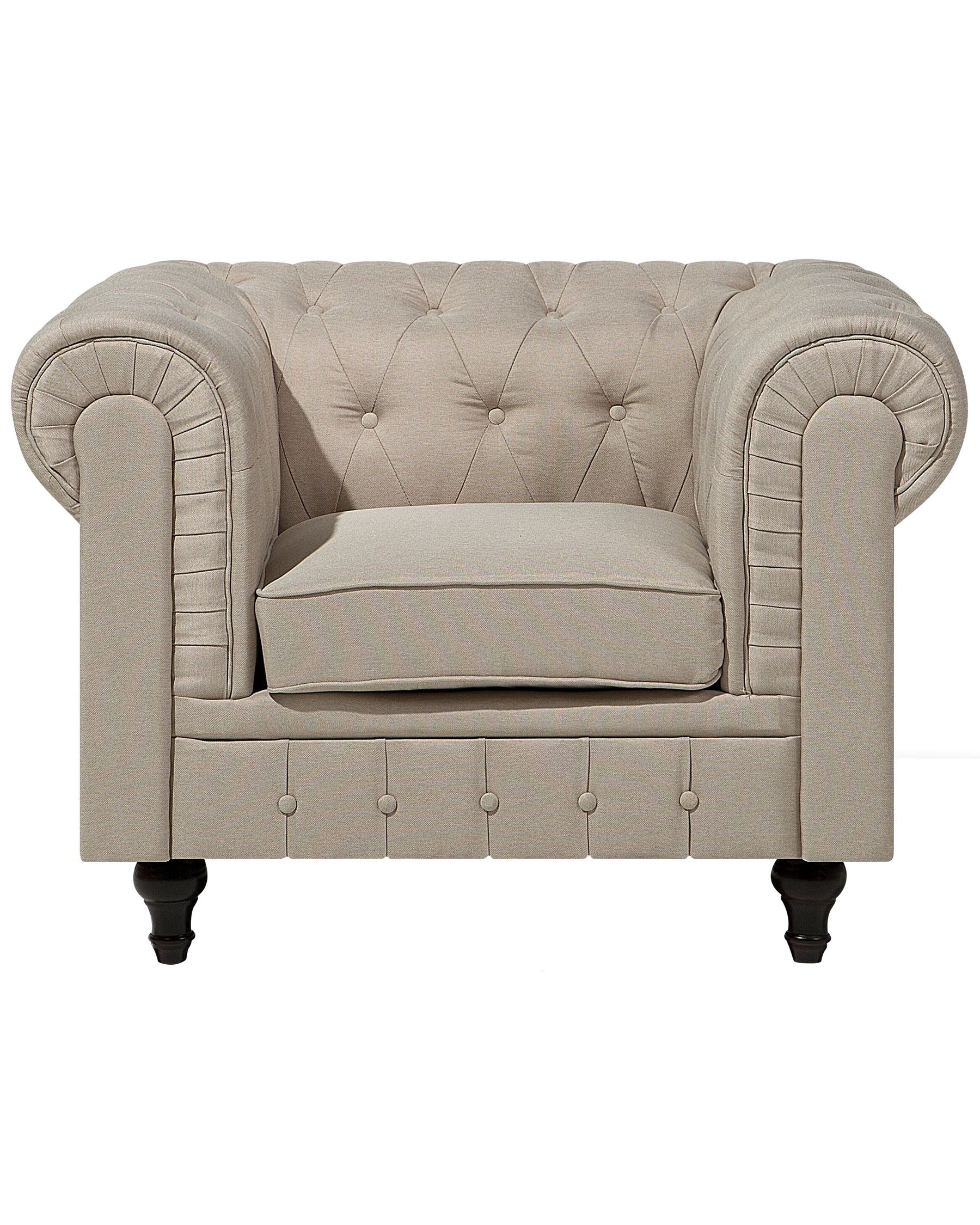 Lenestol beige CHESTERFIELD stor | Beliani.no