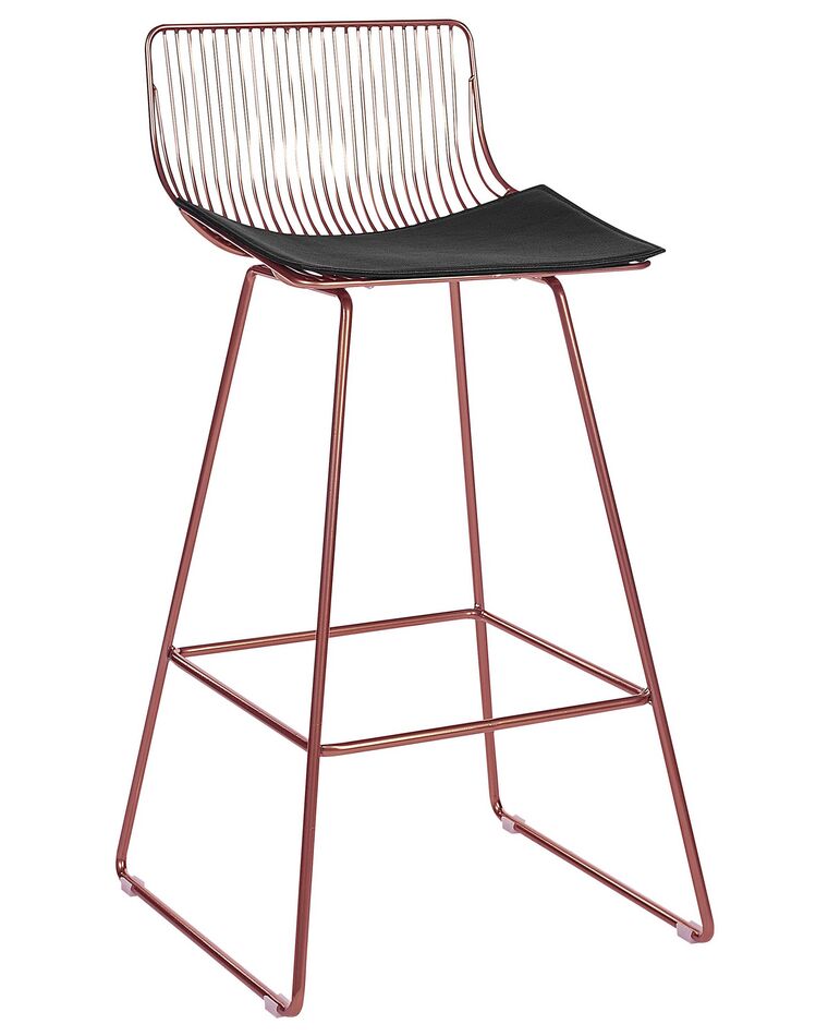 Sett med 2 barstoler metall rosegull FREDONIA | Beliani.no