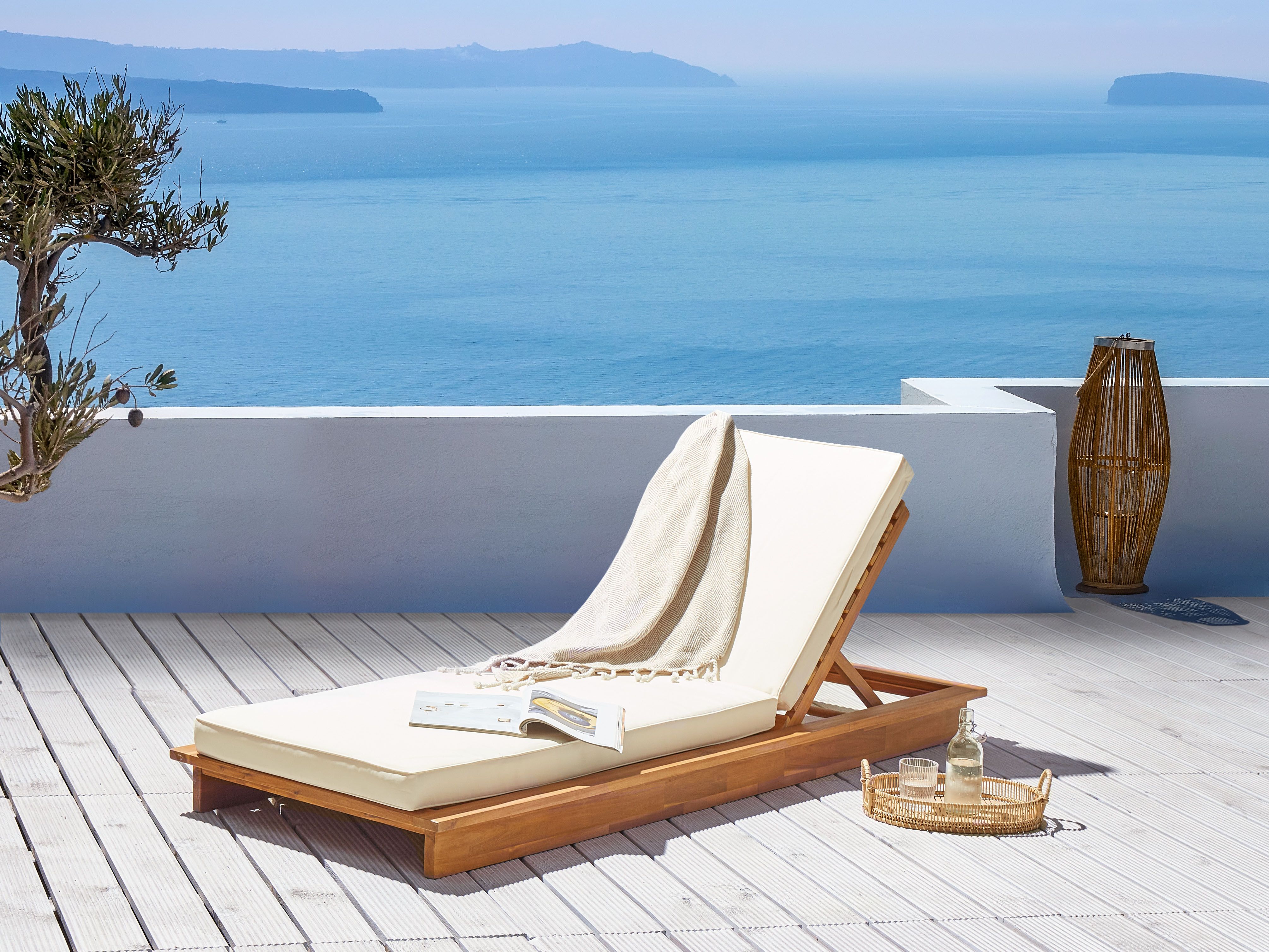 Solstol trä vit GRANARI | Beliani.se