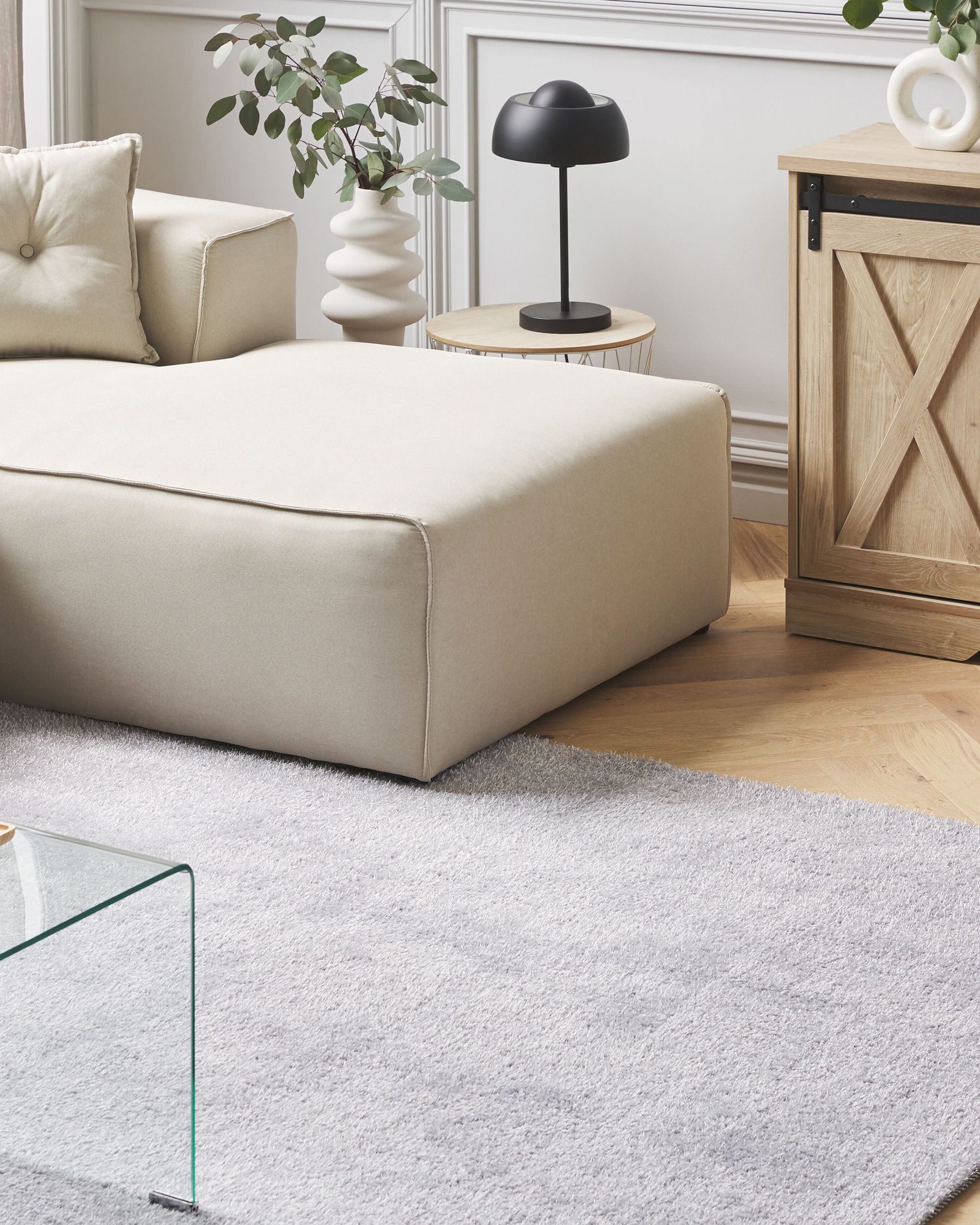 Teppich hellgrau 160 x 230 cm Shaggy DEMRE | Beliani.ch
