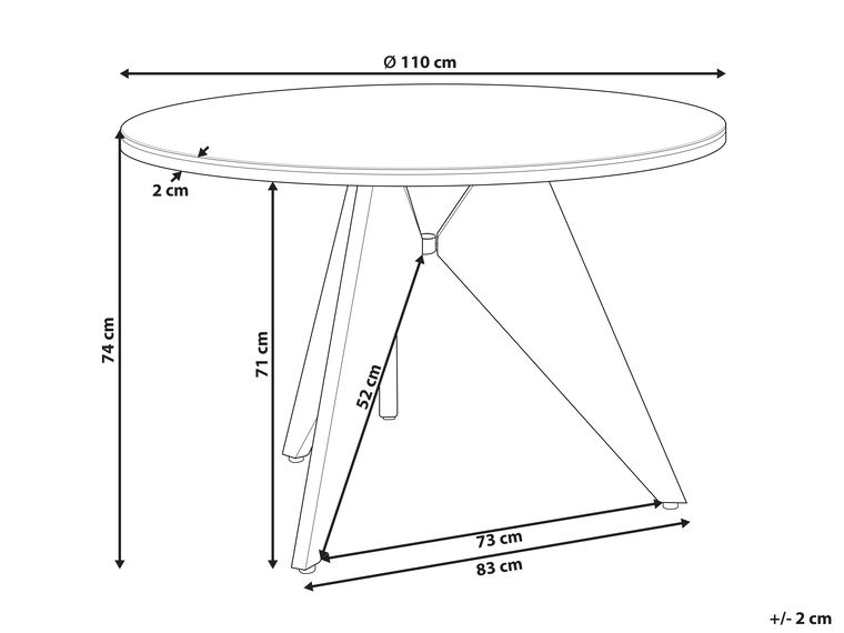 Round Garden Dining Table ⌀110 cm Black OLMETTO | Beliani.co.uk