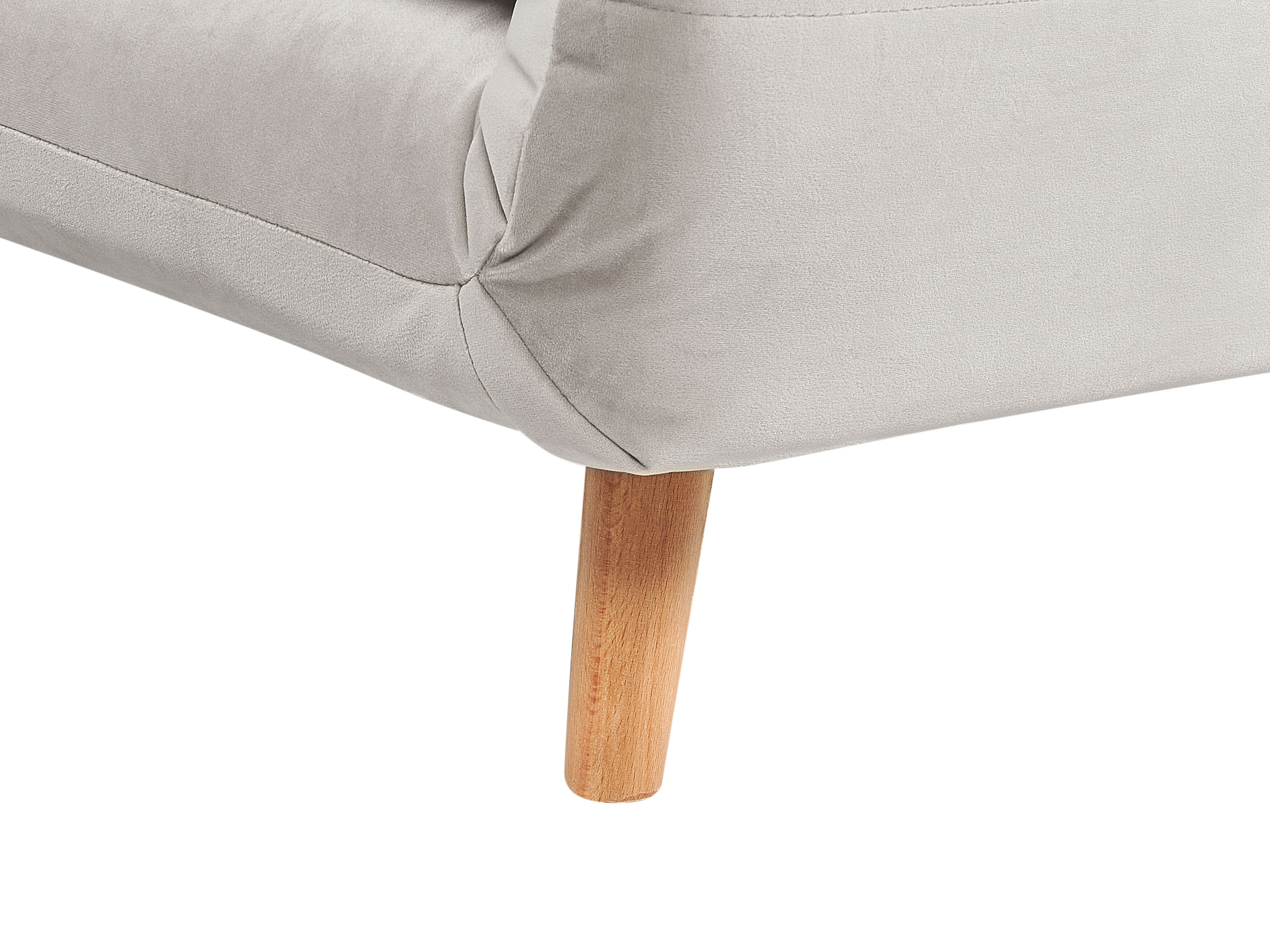 Velvet Single Sofa Bed Light Grey SETTEN | Beliani.co.uk