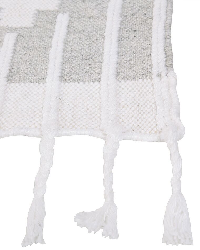 Outdoor Area Rug 80 x 150 cm Grey and White TABIAT | Beliani.co.uk