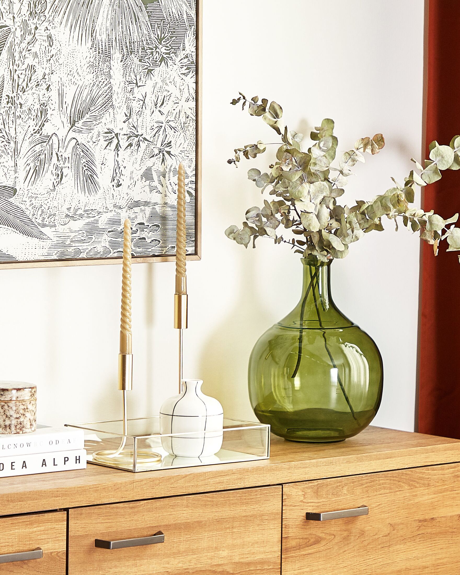 Blomvas glas 34 cm grön ACHAAR | Beliani.se