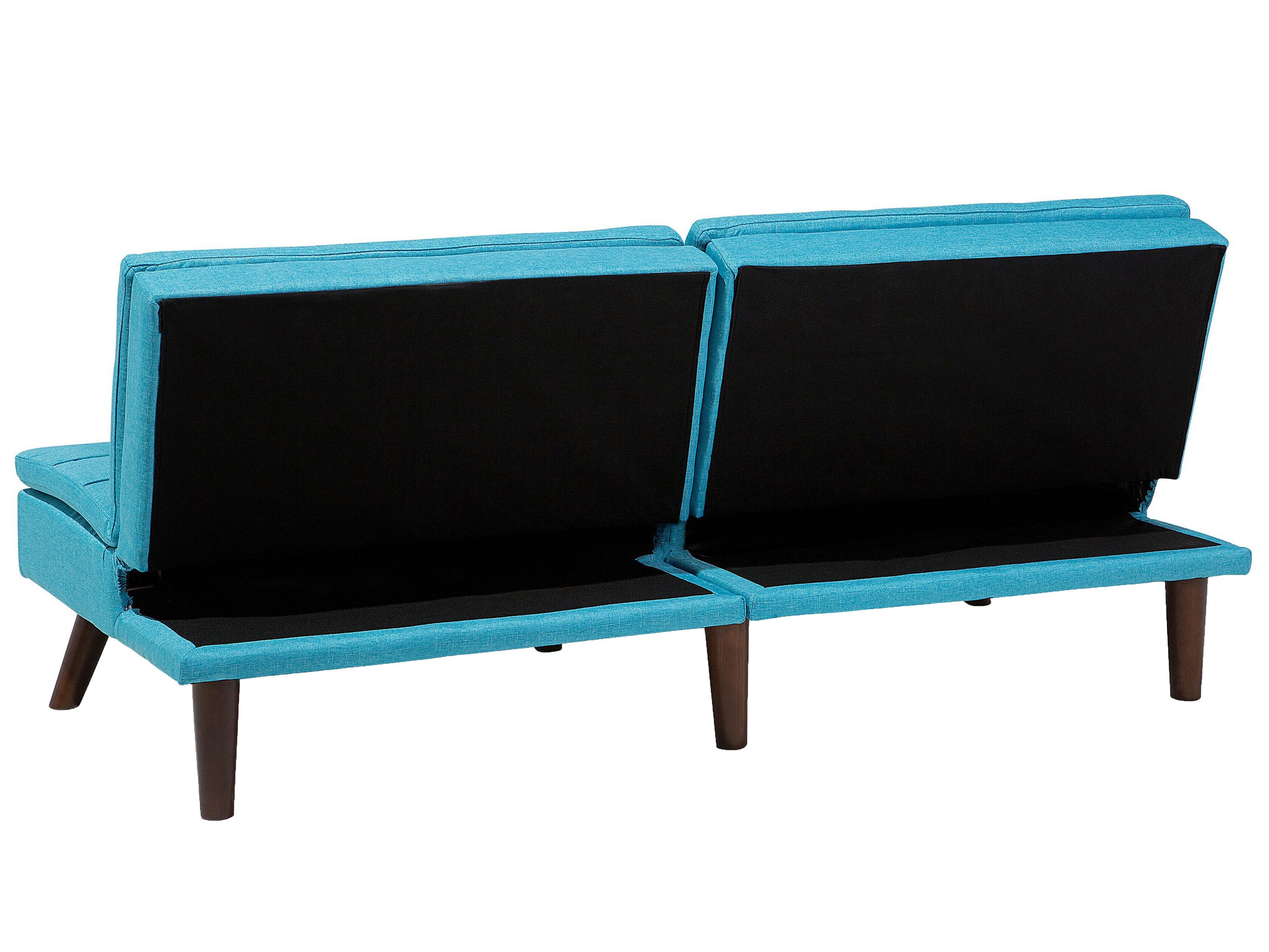 Fabric Sofa Bed Turquoise Blue RONNE | Beliani.co.uk