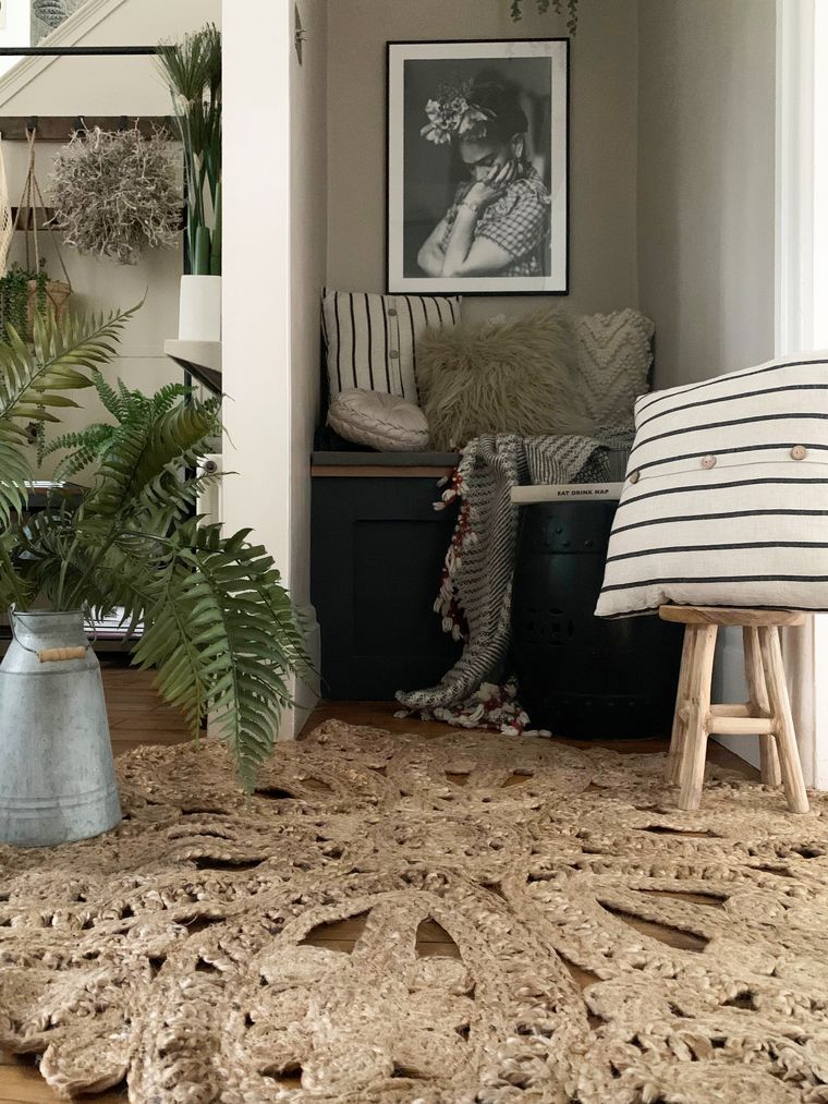 Tappeto tondo in iuta beige ø 120 cm BUCAK | Beliani.it