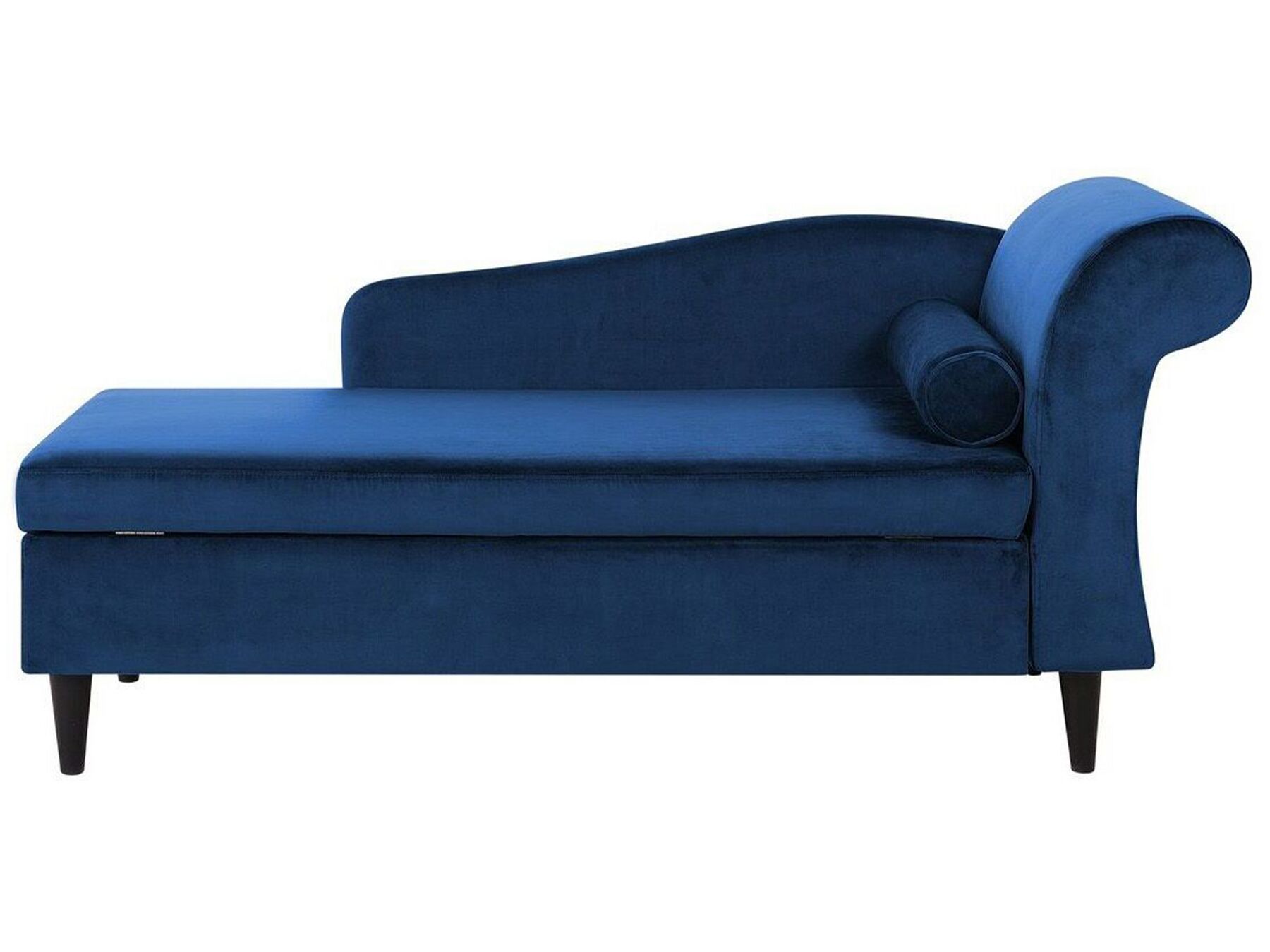 Right Hand Velvet Chaise Lounge Navy Blue LUIRO | Beliani.co.uk