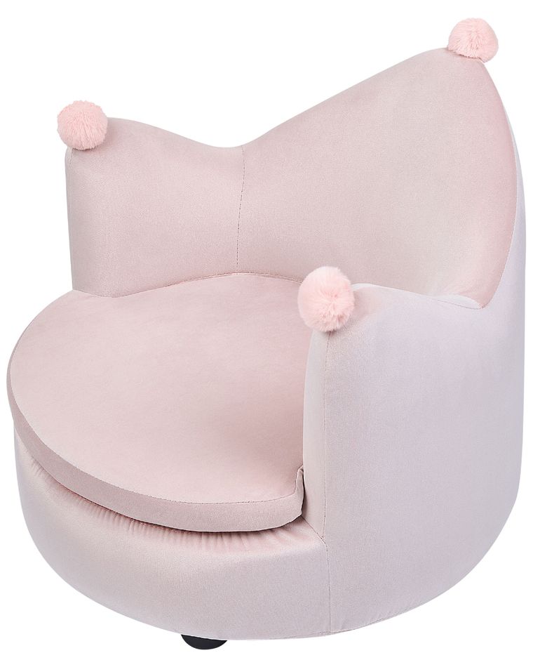 Kinderfauteuil fluweel roze VEGA | Beliani.nl