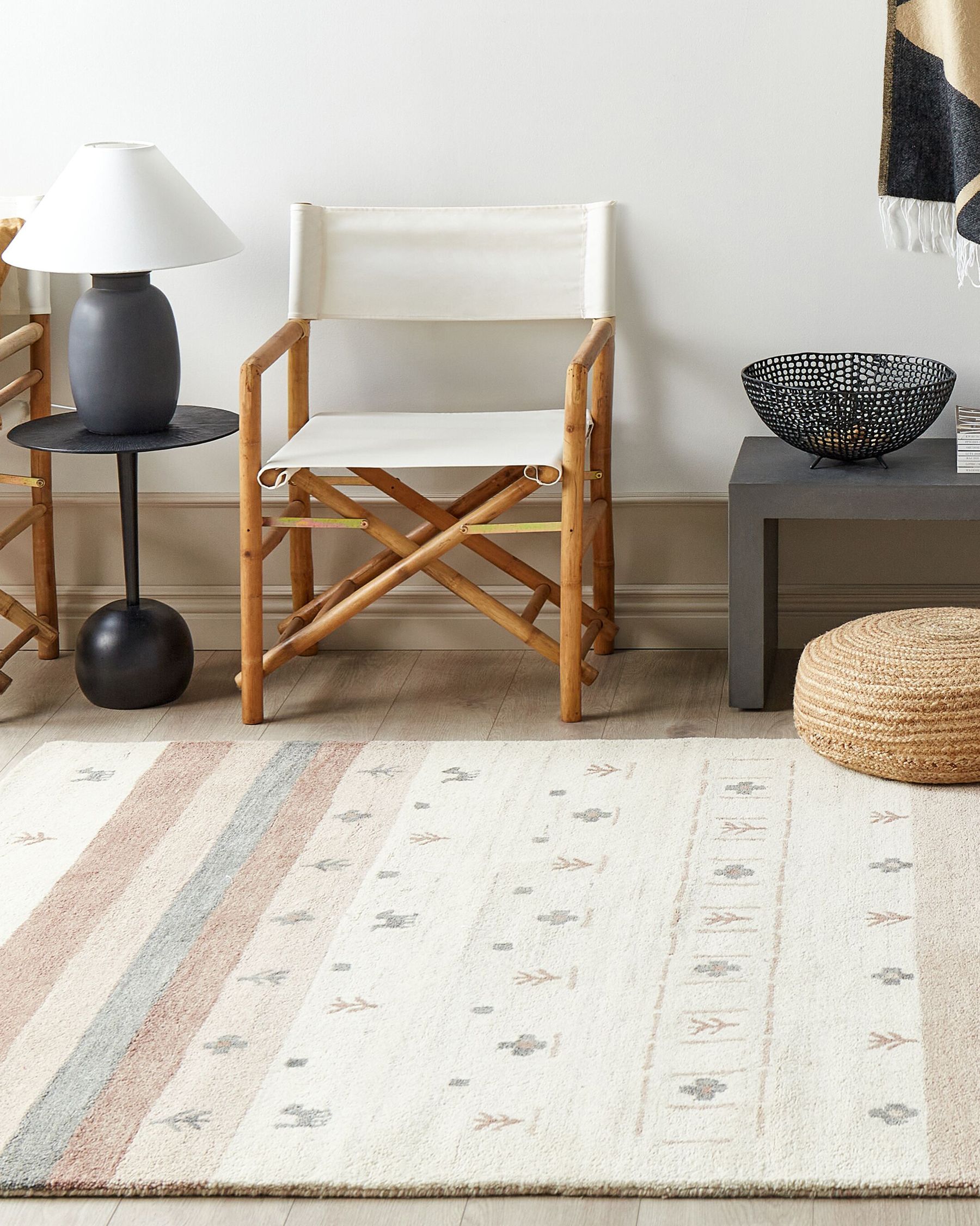 Jute Woven Pouffe Beige TIFELT | Beliani.co.uk
