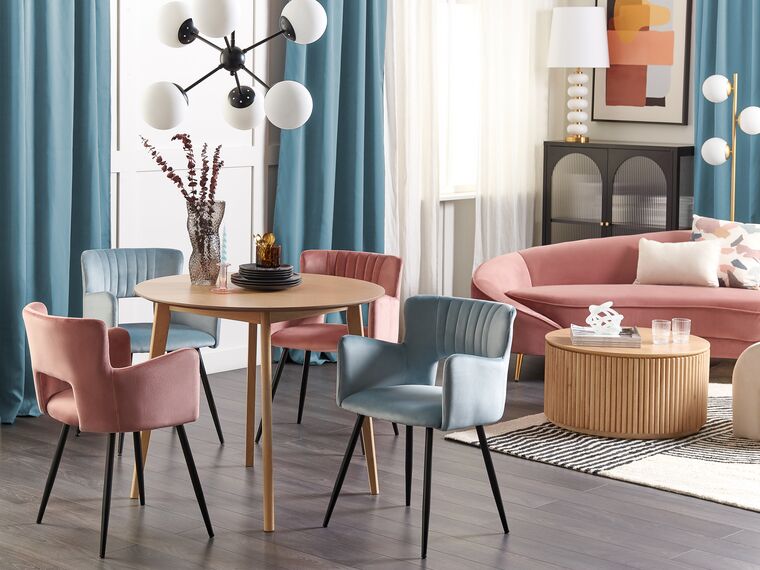 Velvet Sofa Pastel Pink SAVAR | Beliani.co.uk