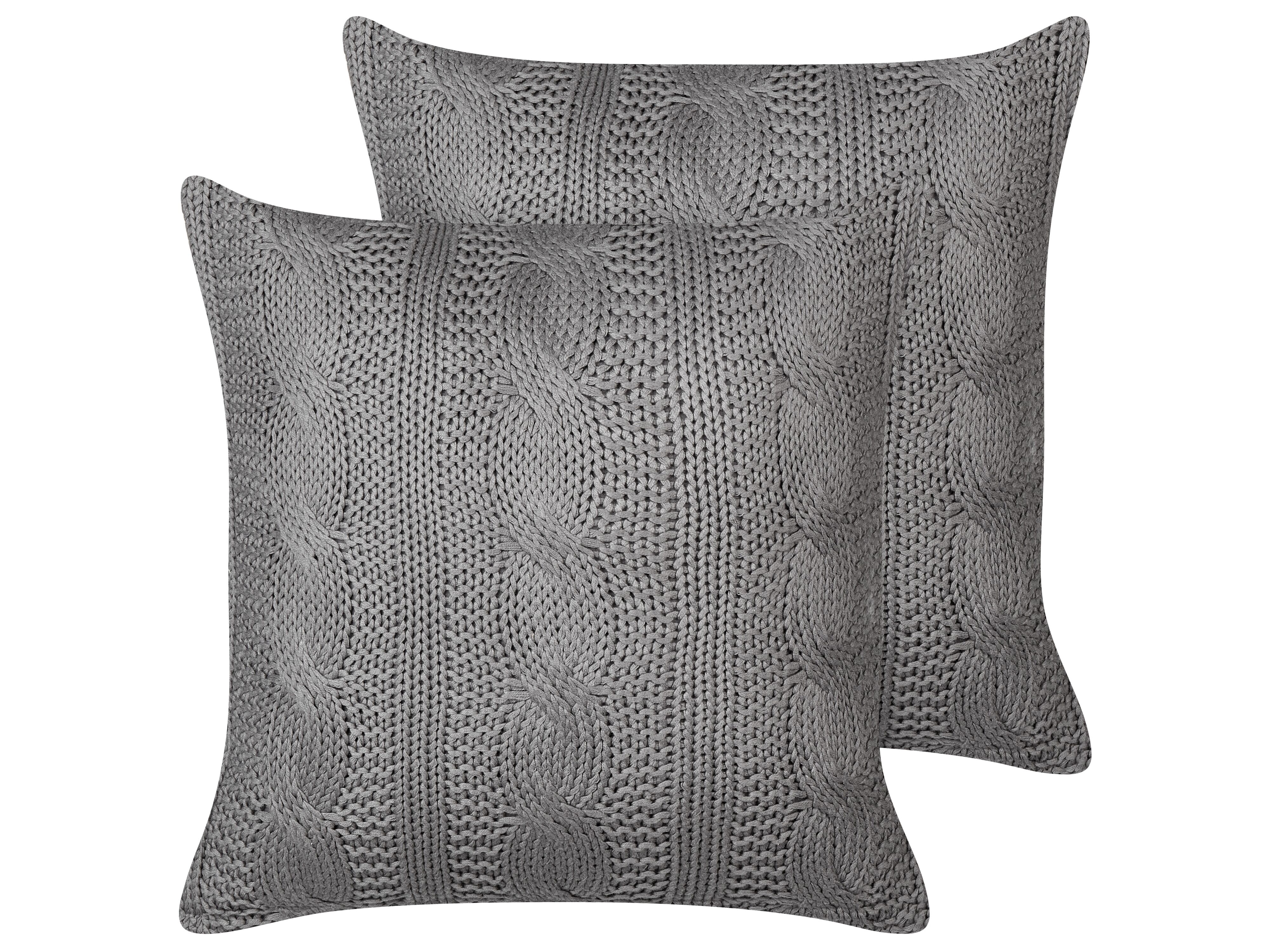 Set of 2 Cotton Cushions 45 x 45 cm Grey CONSTYLIS | Beliani.co.uk