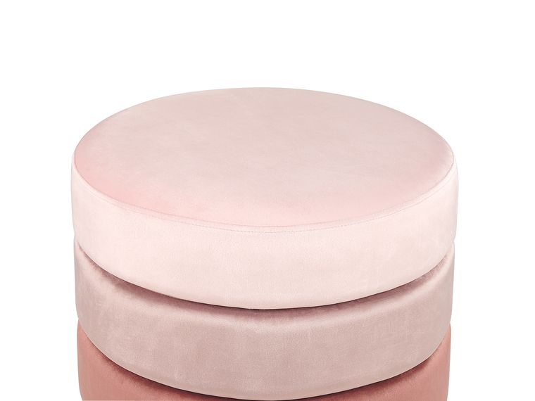 Puff fløyel rosa LOUIN | Beliani.no