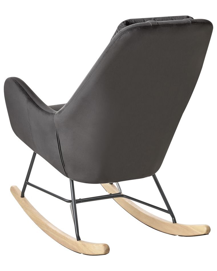 Velvet Rocking Chair Dark Grey ARRIE | Beliani.co.uk