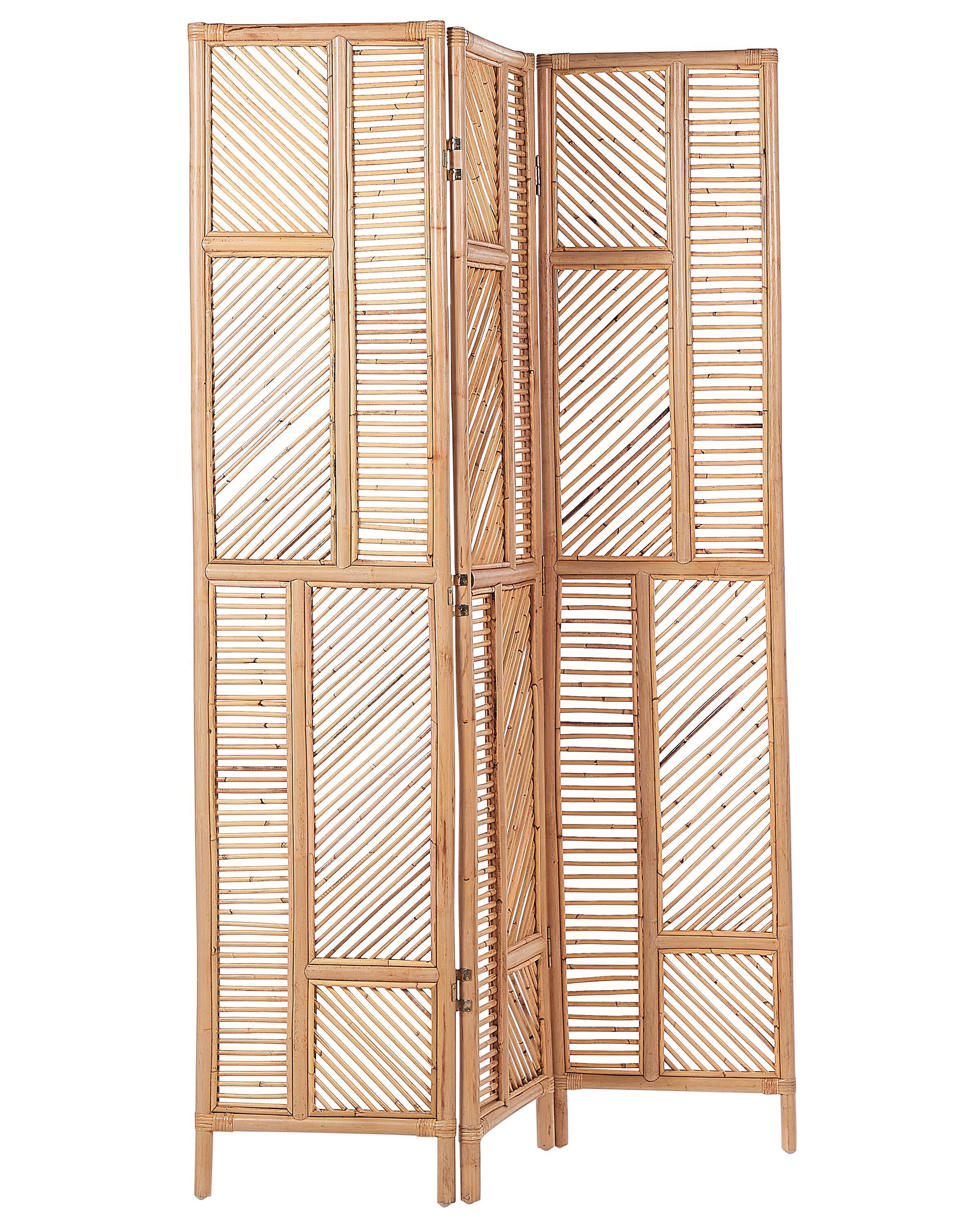3dílný skládací ratanový paraván 117 x 180 cm přírodní LAMEZIA | Beliani.cz