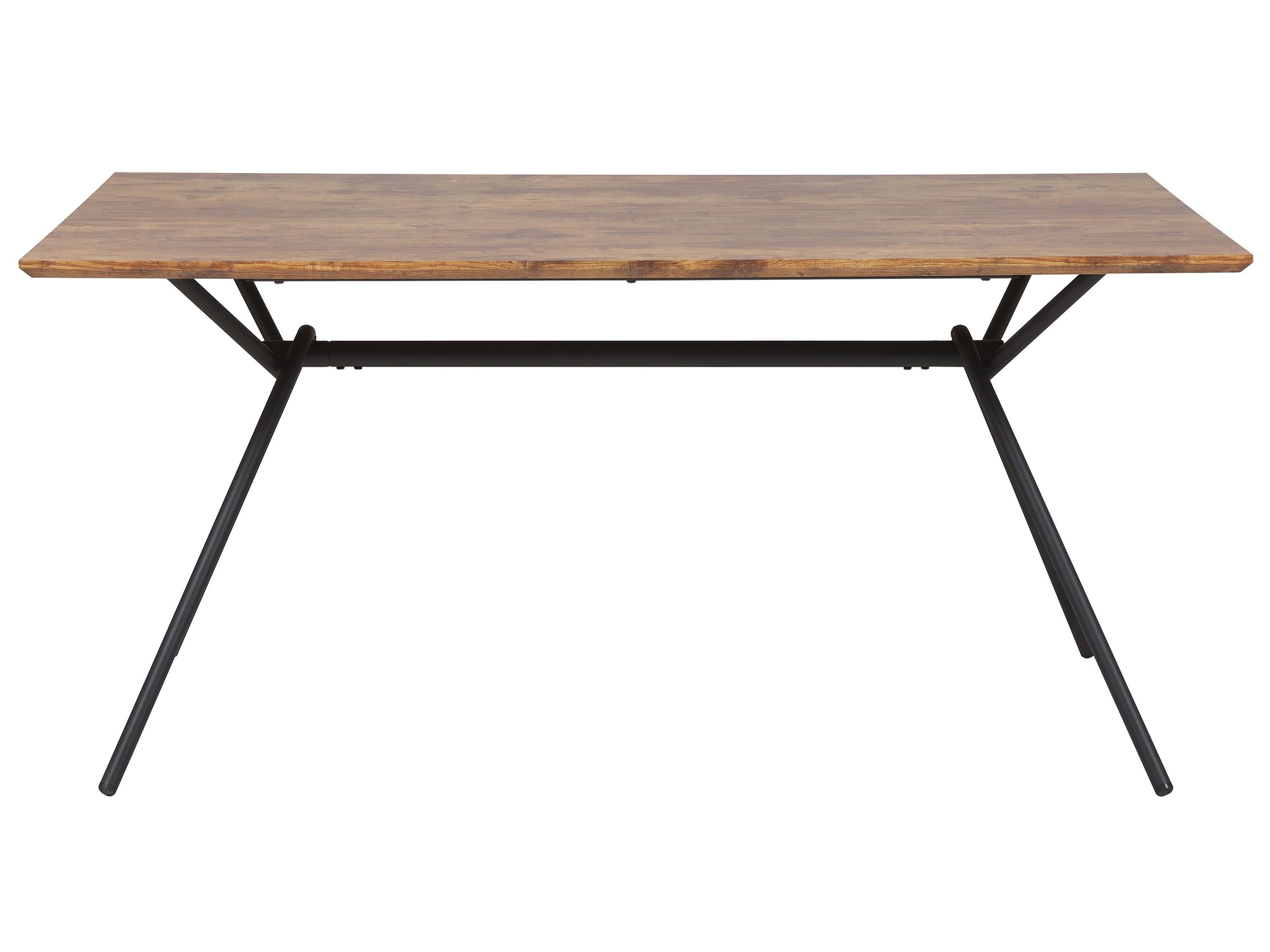 Dining Table 160 x 90 cm Dark Wood with Black AMSTERDAM | Beliani.co.uk