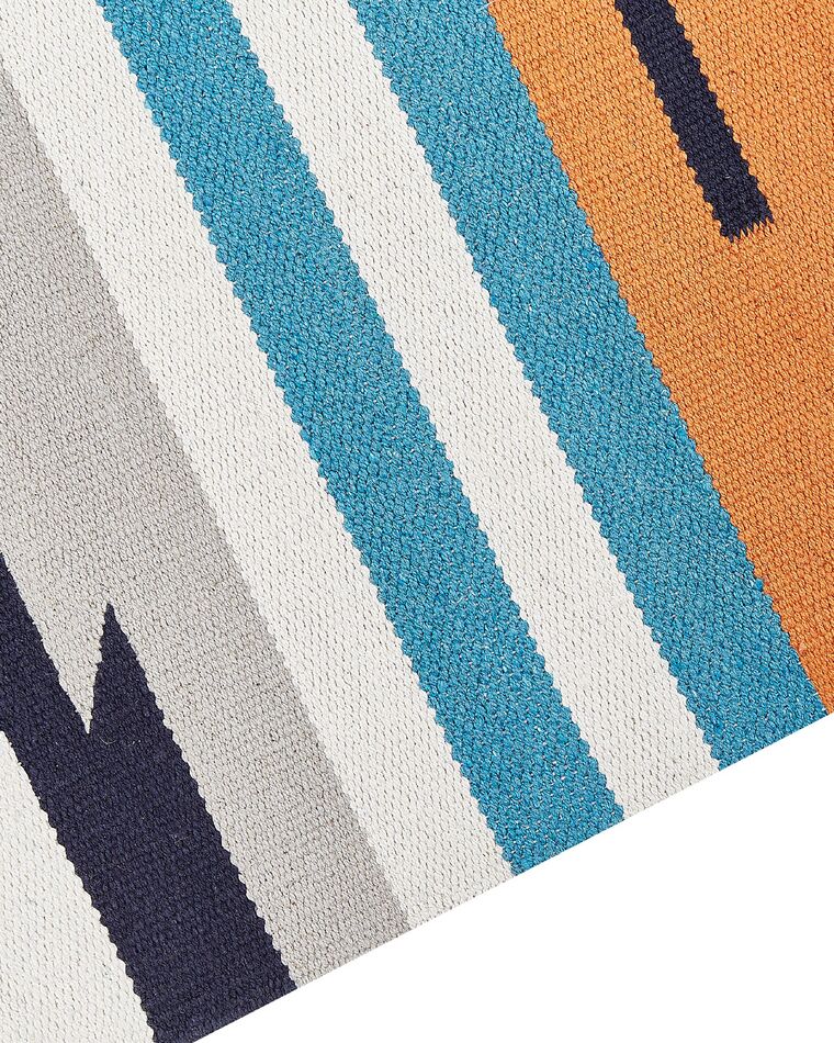 Cotton Kilim Runner Rug 80 x 300 cm Multicolour NORATUS | Beliani.co.uk