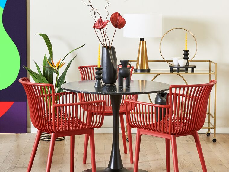 Round Dining Table ⌀ 90 cm Black BOCA | Beliani.co.uk