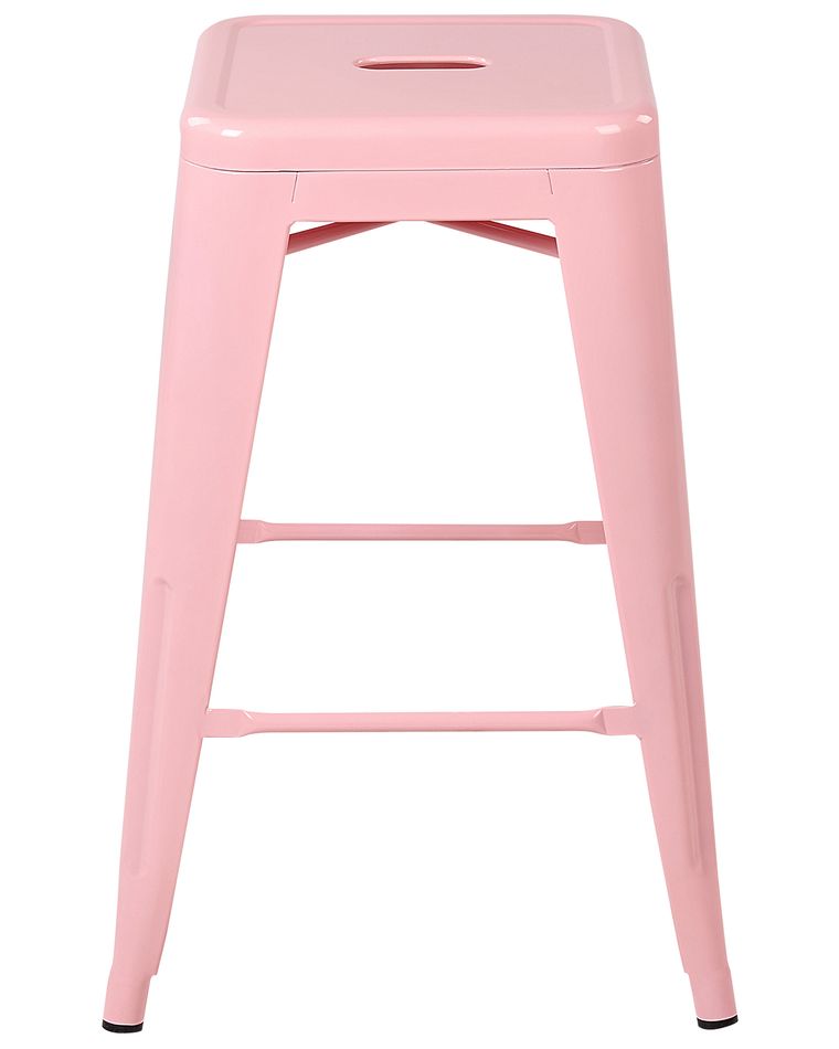Set of 2 Steel Stools 60 cm Pink CABRILLO | Beliani.co.uk