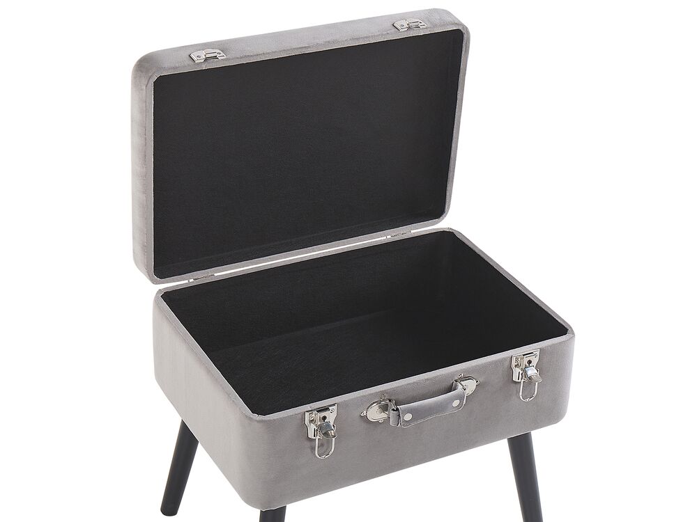 Velvet Storage Stool Grey MALLARD | Beliani.co.uk