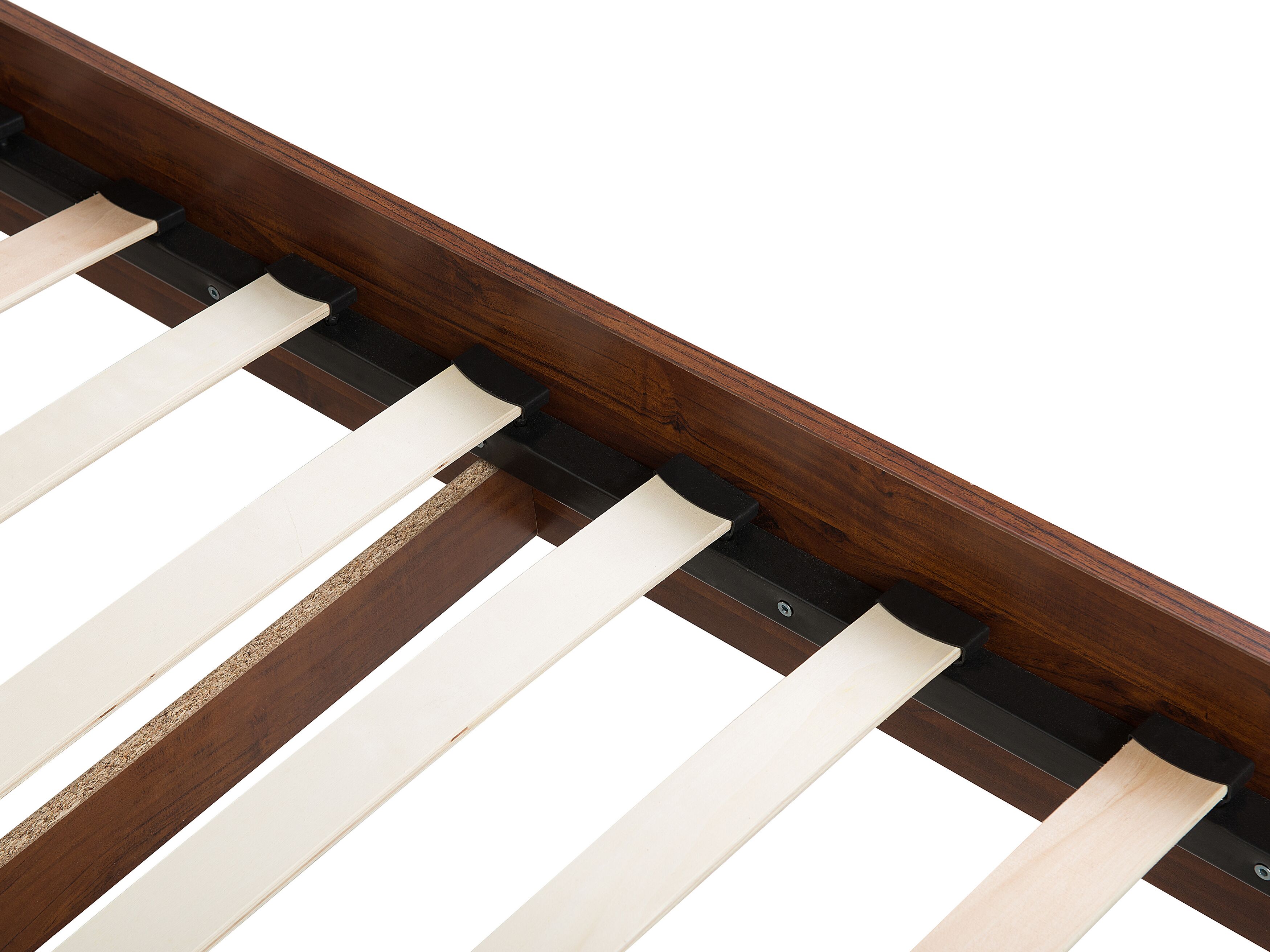 Postel 160 x 200 cm z tmavého dřeva MIALET | Beliani.cz