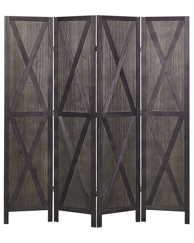 Biombo com 4 painéis em madeira preta 170 x 163 cm RIDANNA | Beliani.pt