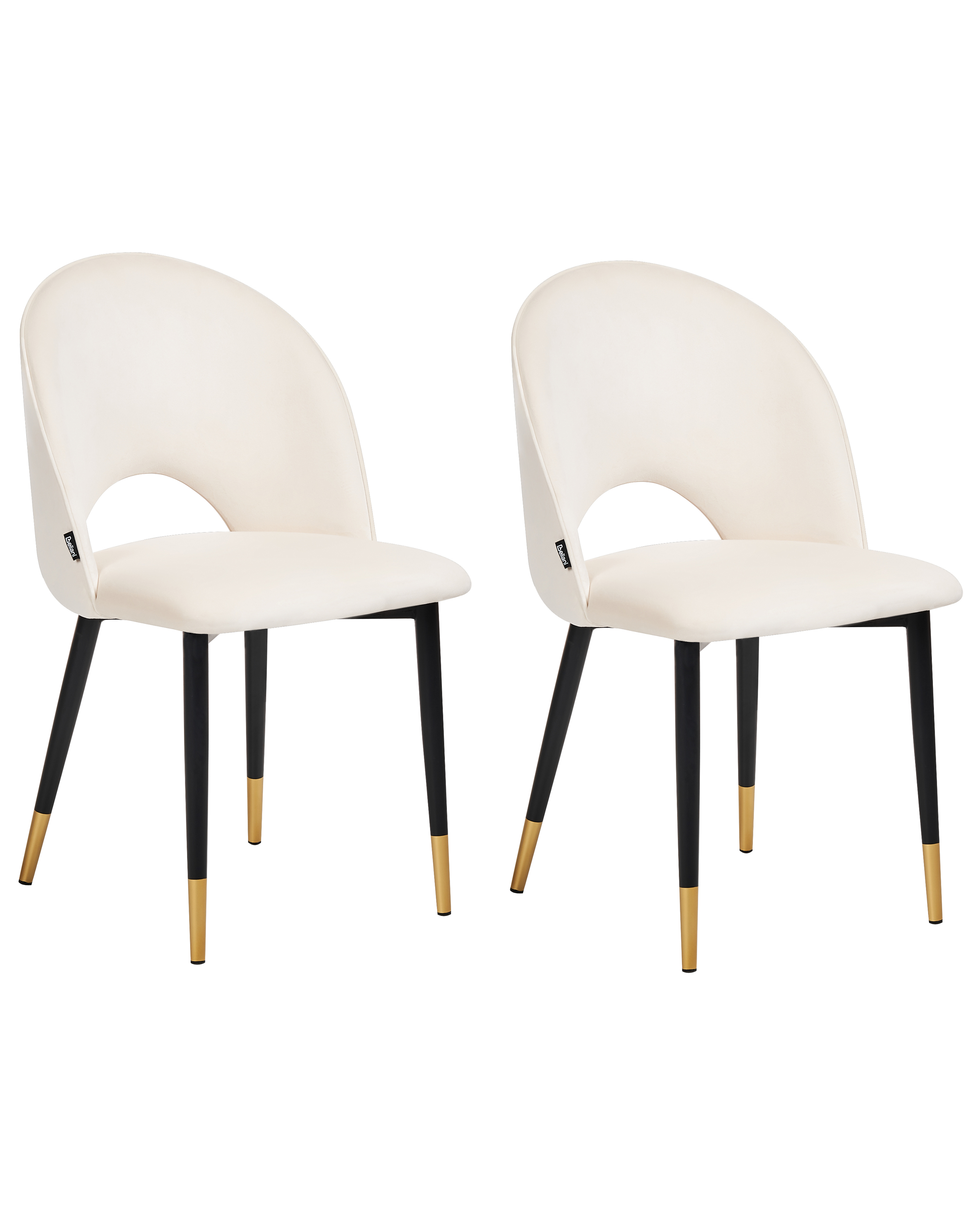 Stol 2 st sammet svart MAGALIA | Beliani.se