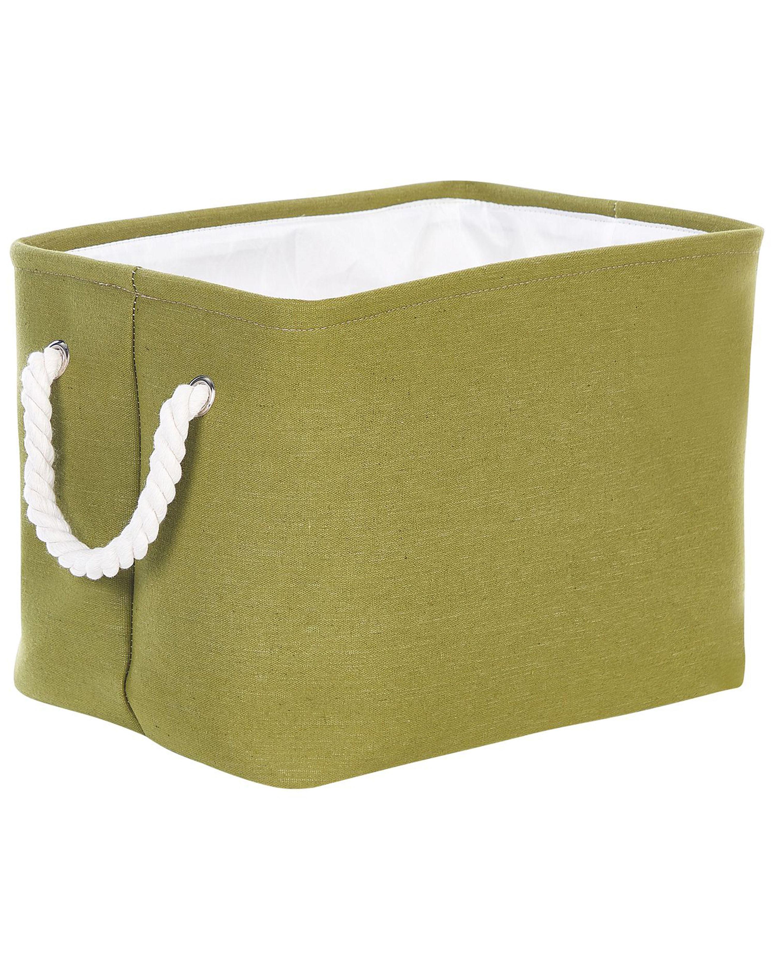 Lot de 3 paniers en tissu polyester vert olive DARQAB | Beliani.fr