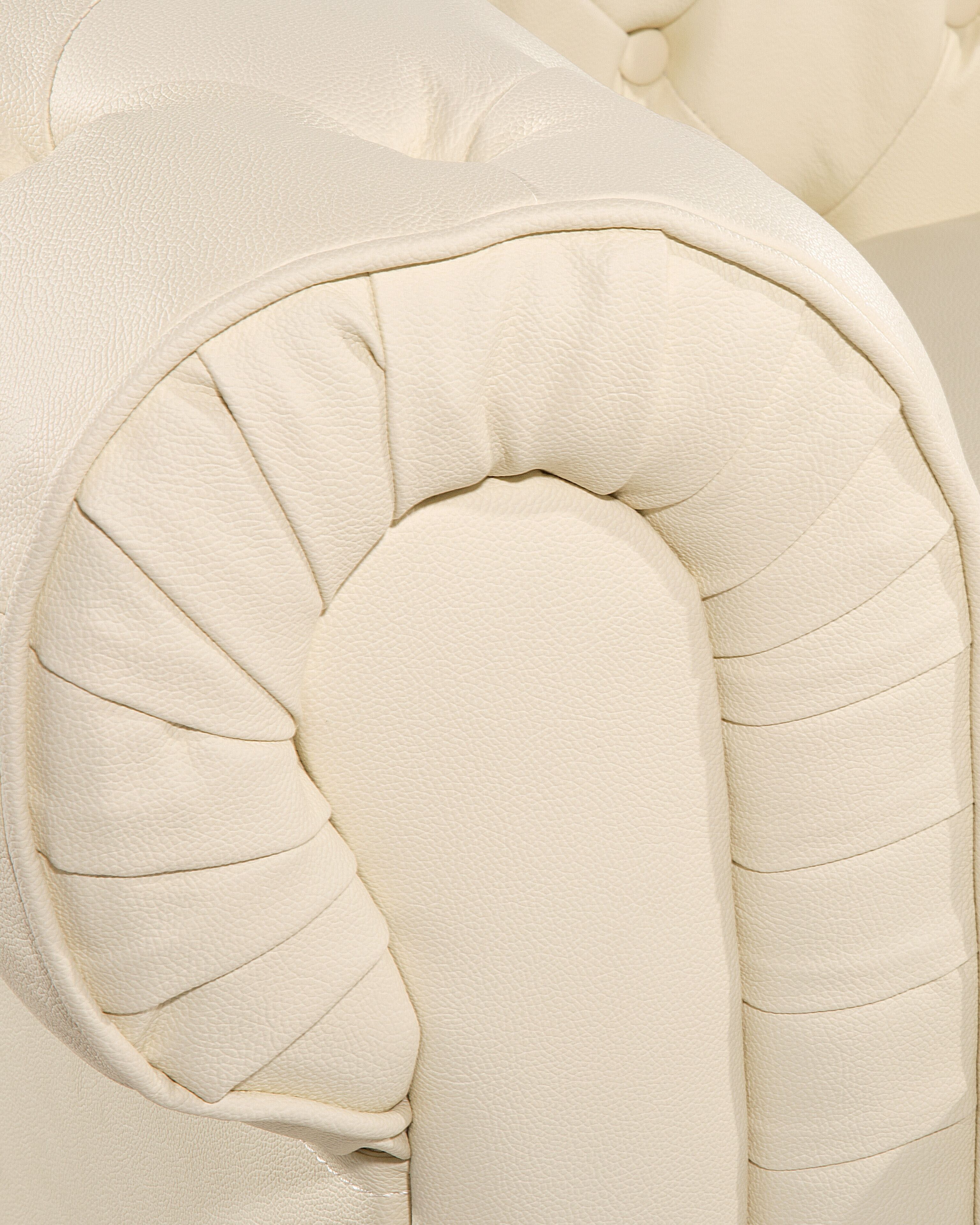 Leather Armchair Cream CHESTERFIELD | Beliani.co.uk