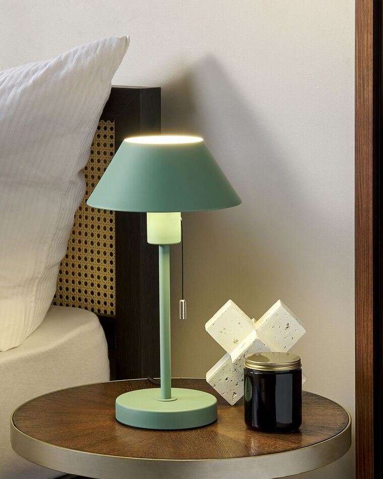 Metal Table Lamp Light Green CAPARO | Beliani.pt