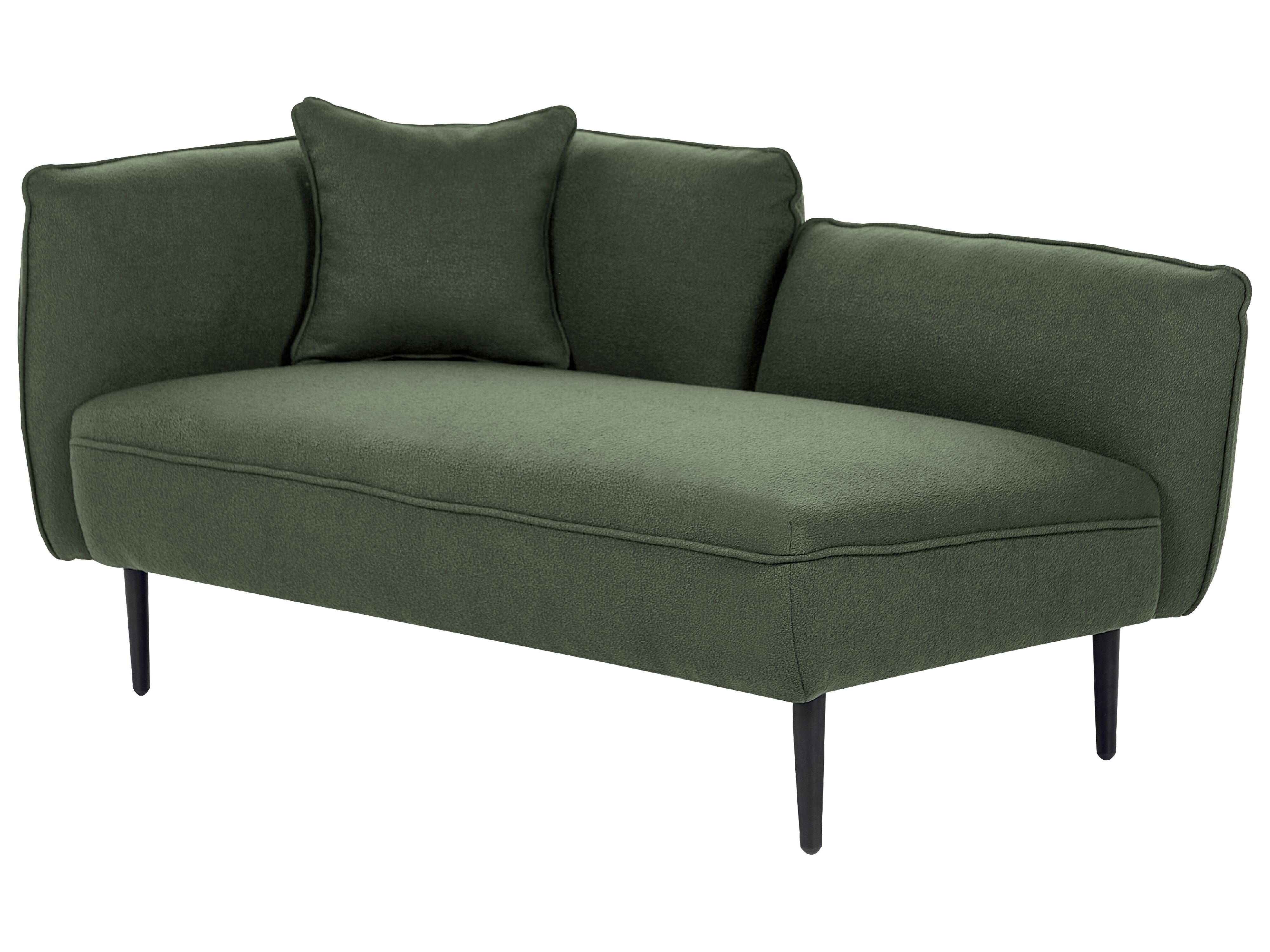 Méridienne d'angle à gauche en tissu bouclé vert foncé CHEVANNES ...