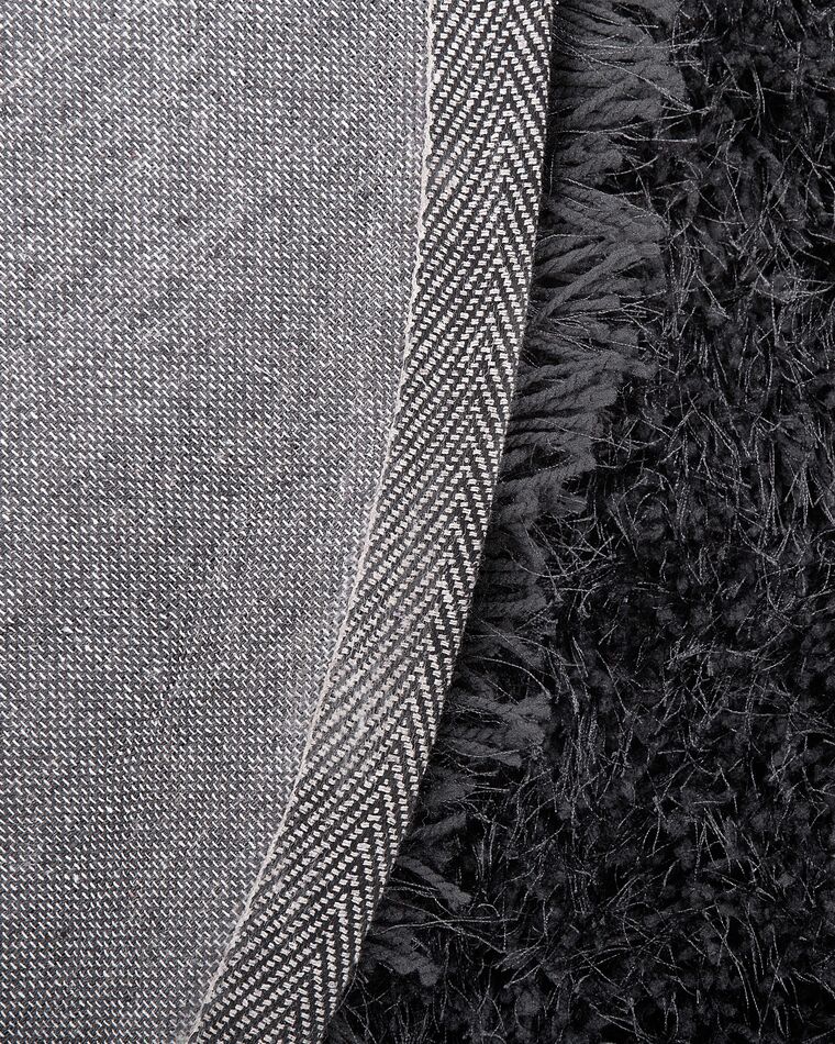 Shaggy Round Area Rug ⌀ 140 cm Black CIDE | Beliani.co.uk