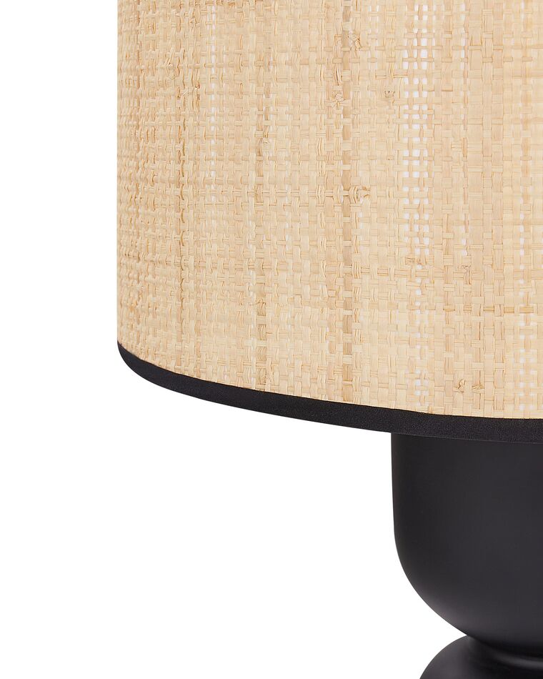Raffia Table Lamp Black PRESIDIO | Beliani.de