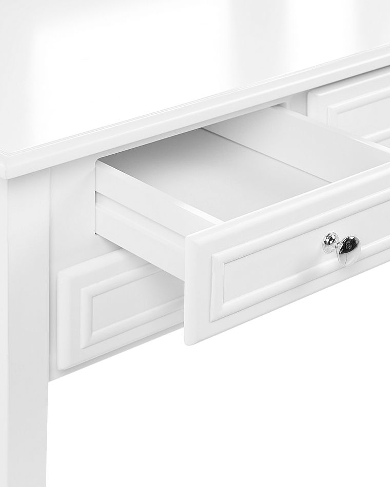 Sminkebord med 5 skuffer og spejl i Hvid LUMIERE | Beliani.dk