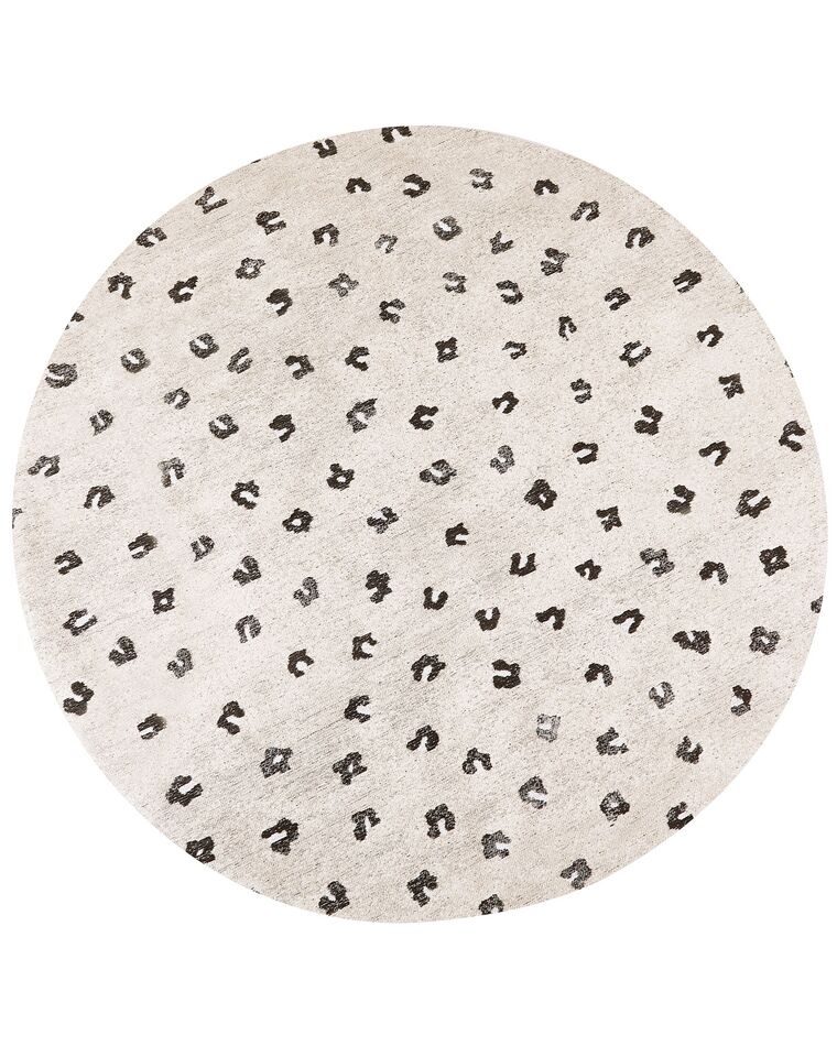 Round Cotton Area Rug ⌀ 140 cm Beige AFIS | Beliani.co.uk