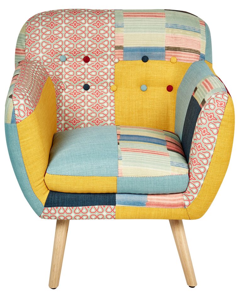 Fauteuil patchwork en tissu multicolore MELBY | Beliani.fr