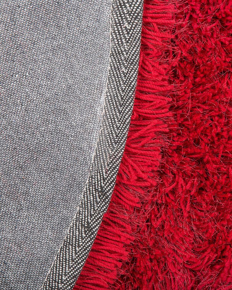 Shaggy Round Area Rug ⌀ 140 cm Red CIDE | Beliani.co.uk