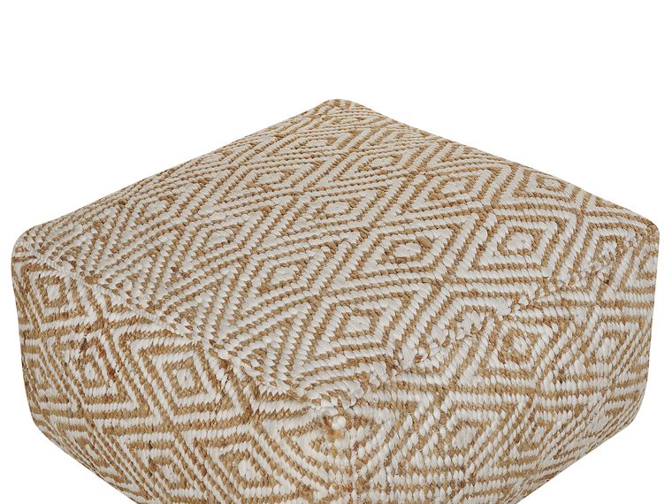 Poef jute beige/wit MASKI | Beliani.nl