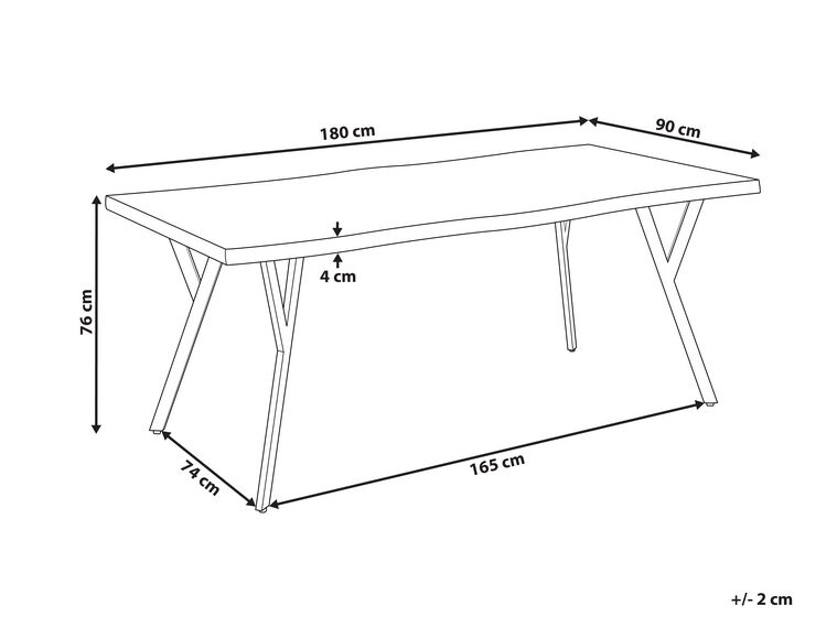 Jedálenský stôl 180 x 90 cm svetlé drevo/čierna ALTON | Beliani.sk