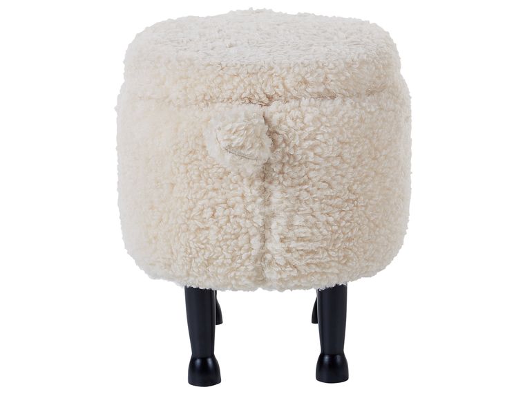 Fabric Storage Animal Stool Beige SHEEP | Beliani.co.uk