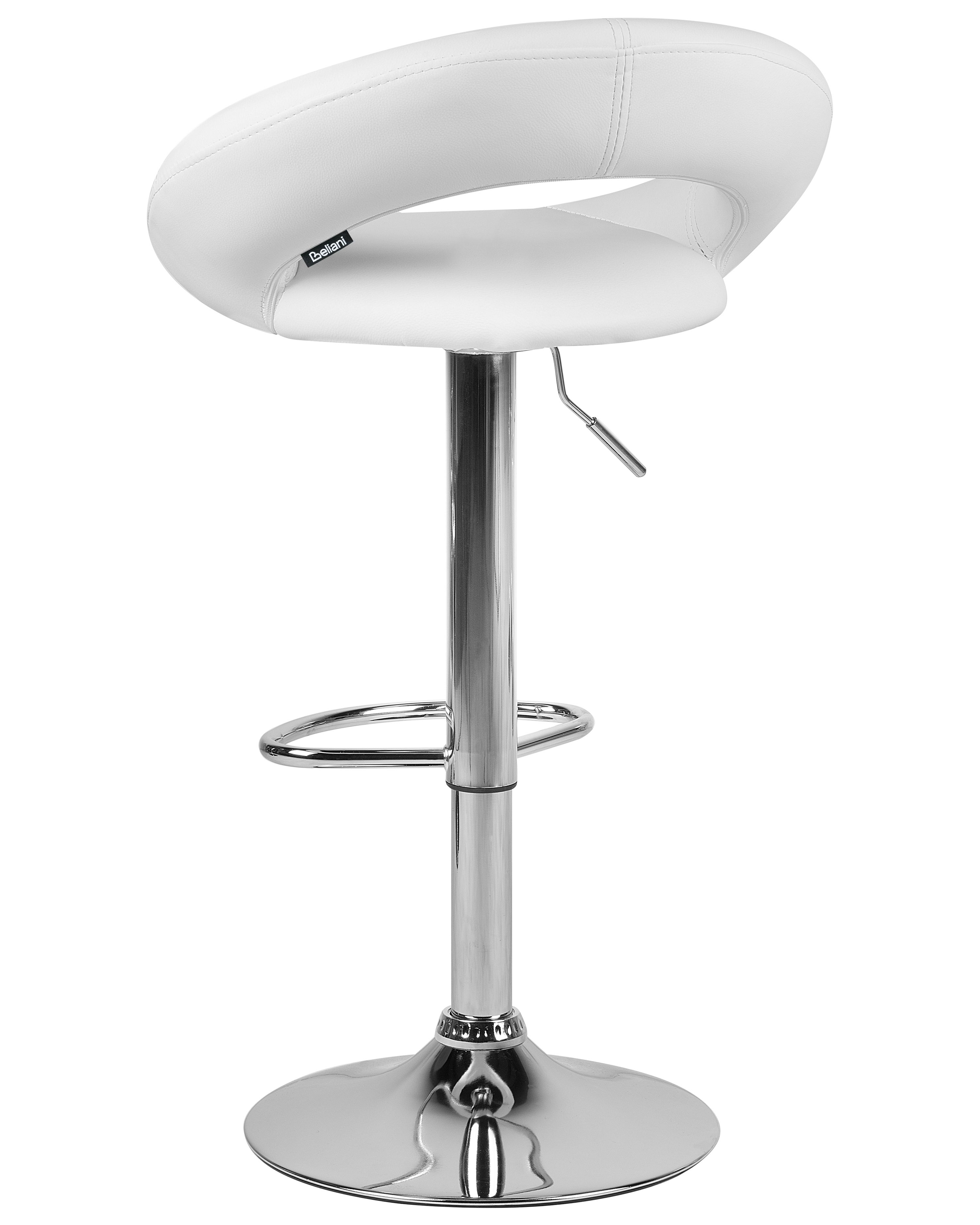 Barhocker Kunstleder weiss höhenverstellbar 2er Set PERIA | Beliani.ch