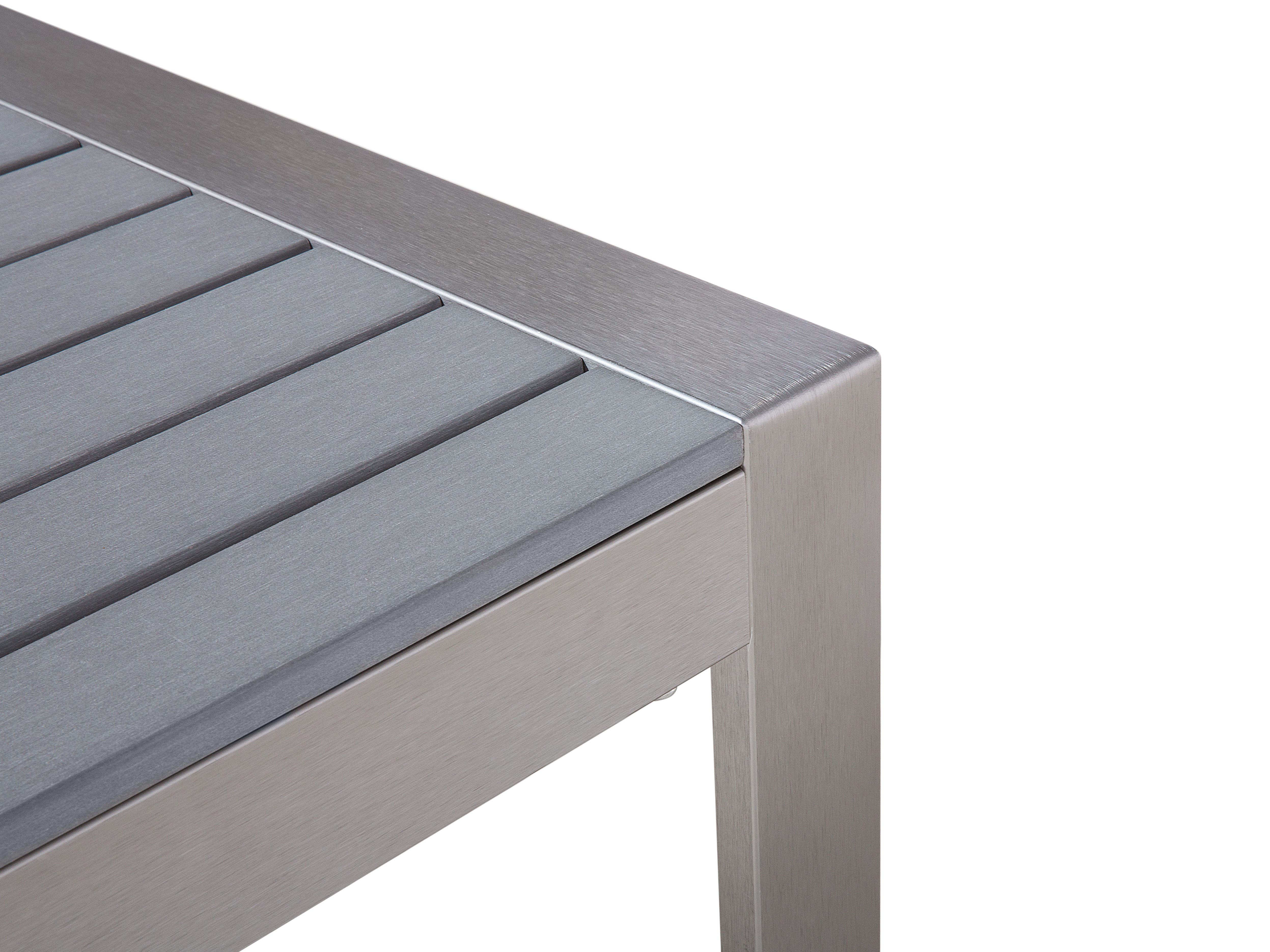 Aluminium Garden Coffee Table 90 x 50 cm Light Grey SALERNO | Beliani.co.uk