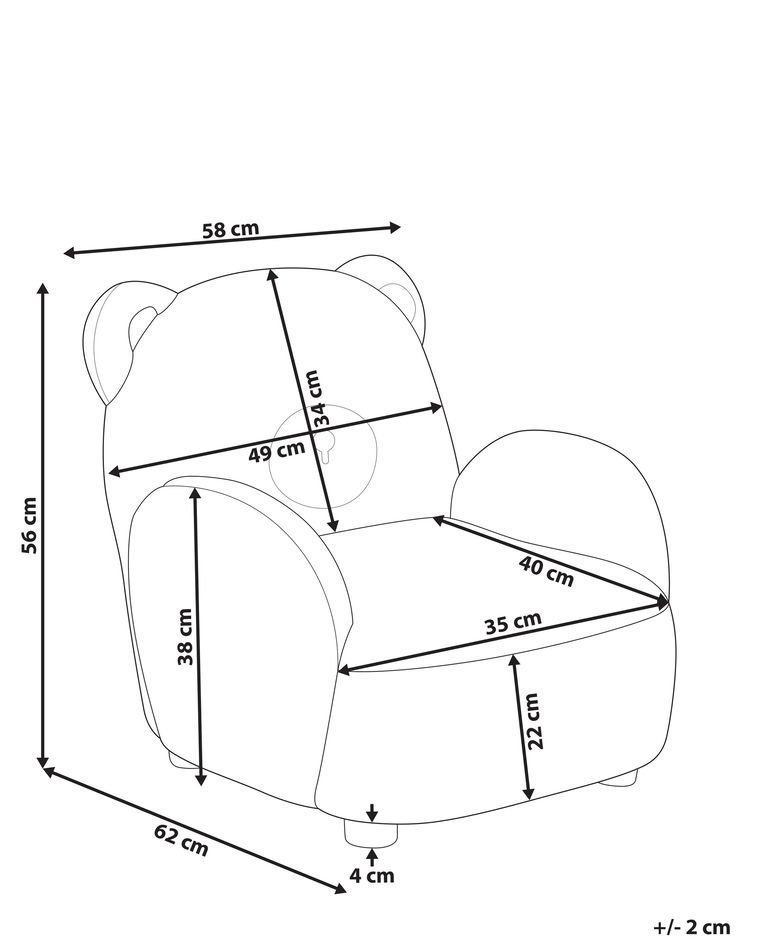Lenestol for barn Bjørn imitert pels beige BOO | Beliani.no